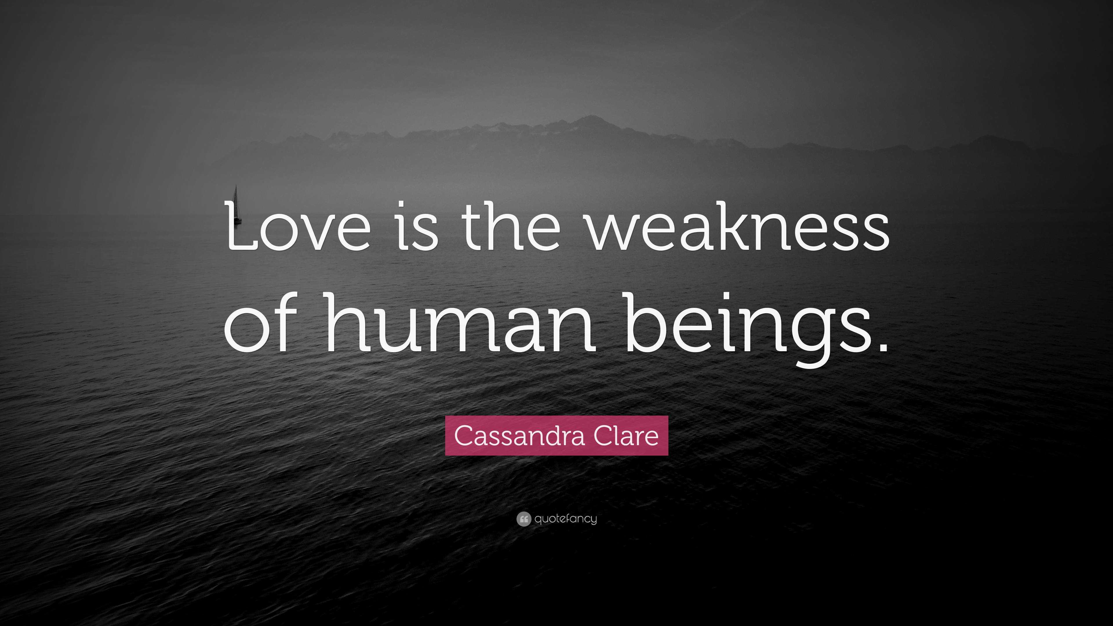 Cassandra Clare Quote: “Love is the weakness of human beings.”