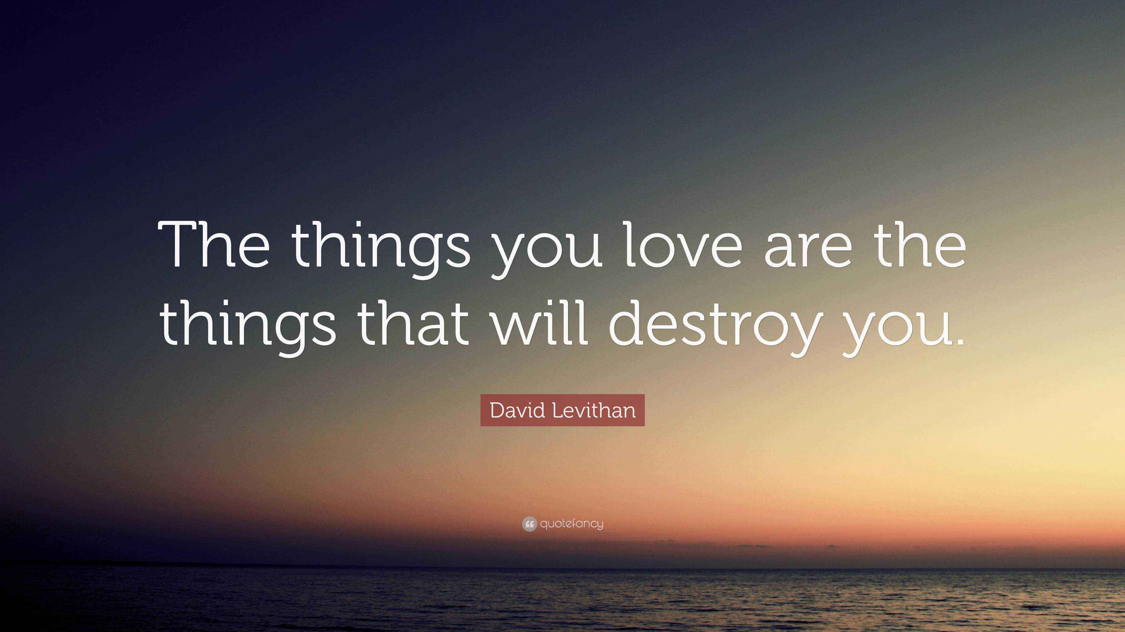 David Levithan Quote: “The things you love are the things that will ...