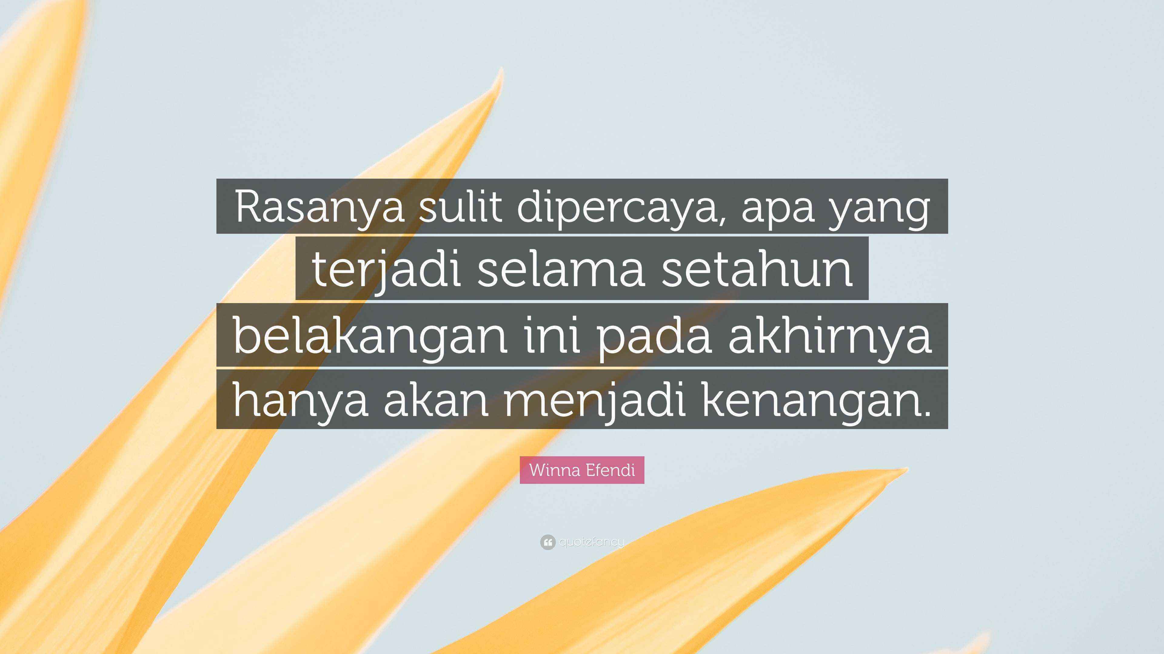 Winna Efendi Quote: “Rasanya sulit dipercaya, apa yang terjadi selama ...