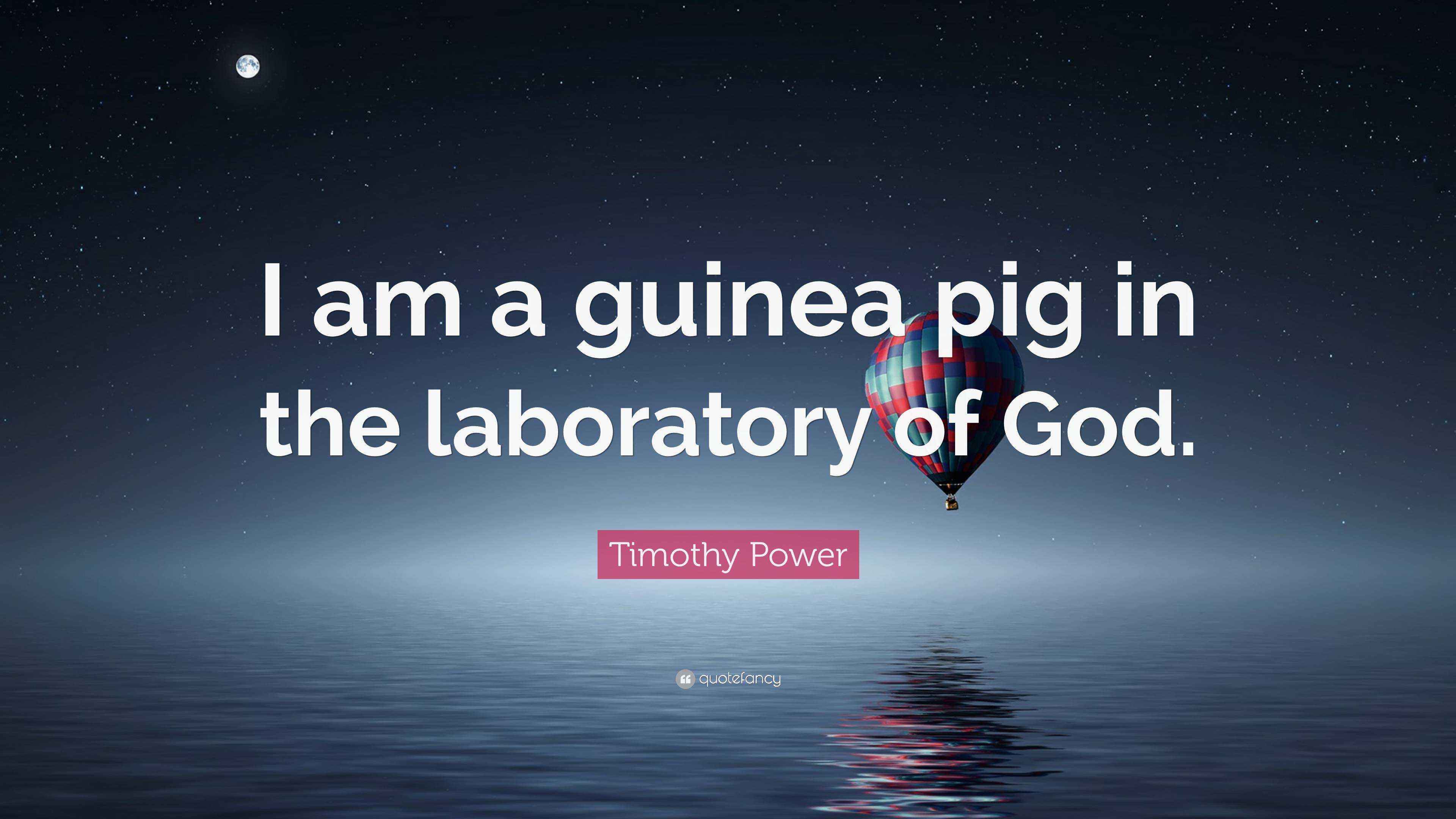 Timothy Power Quote: “I am a guinea pig in the laboratory of God.”