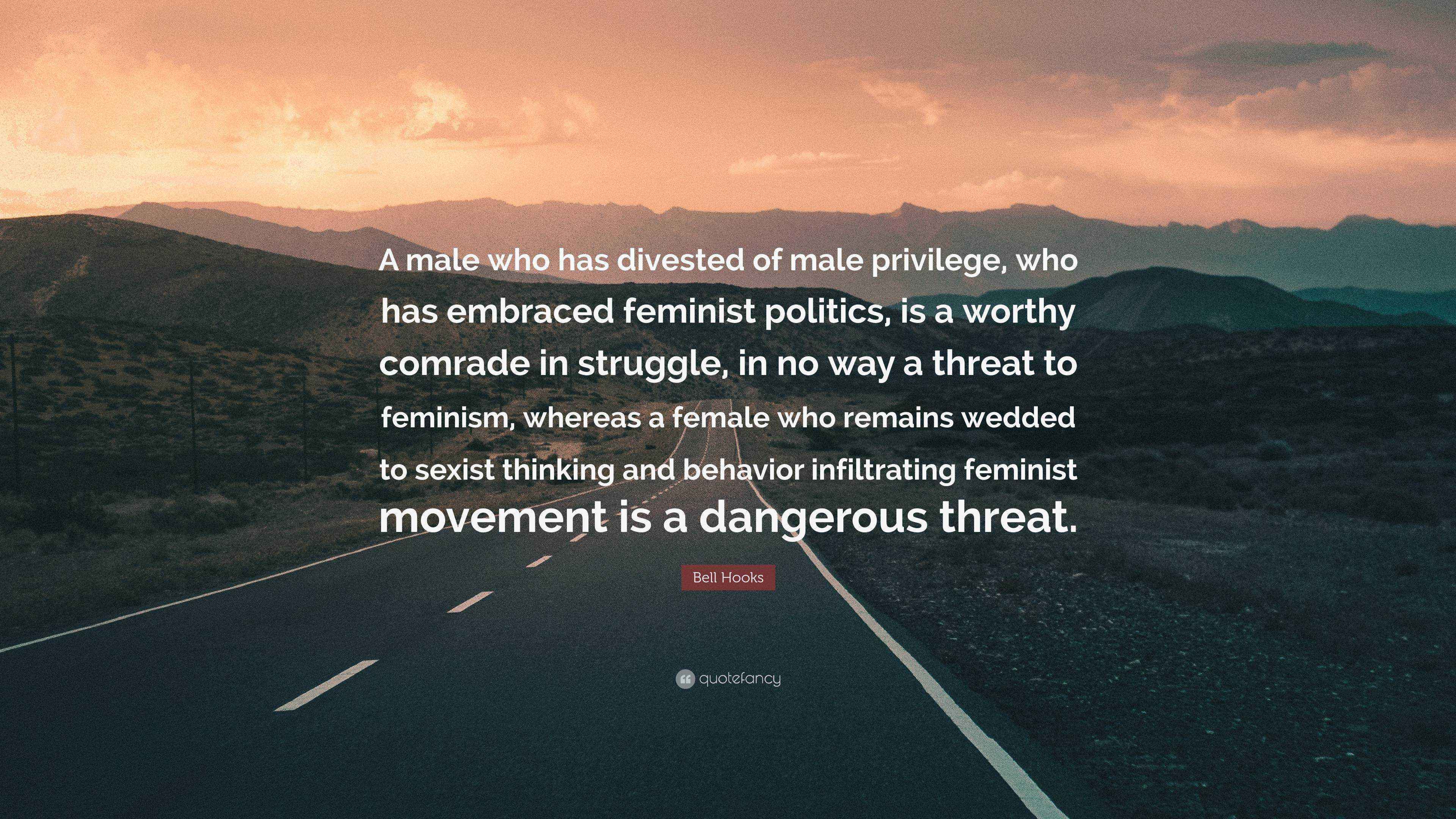Bell Hooks Quote: “A male who has divested of male privilege, who has ...