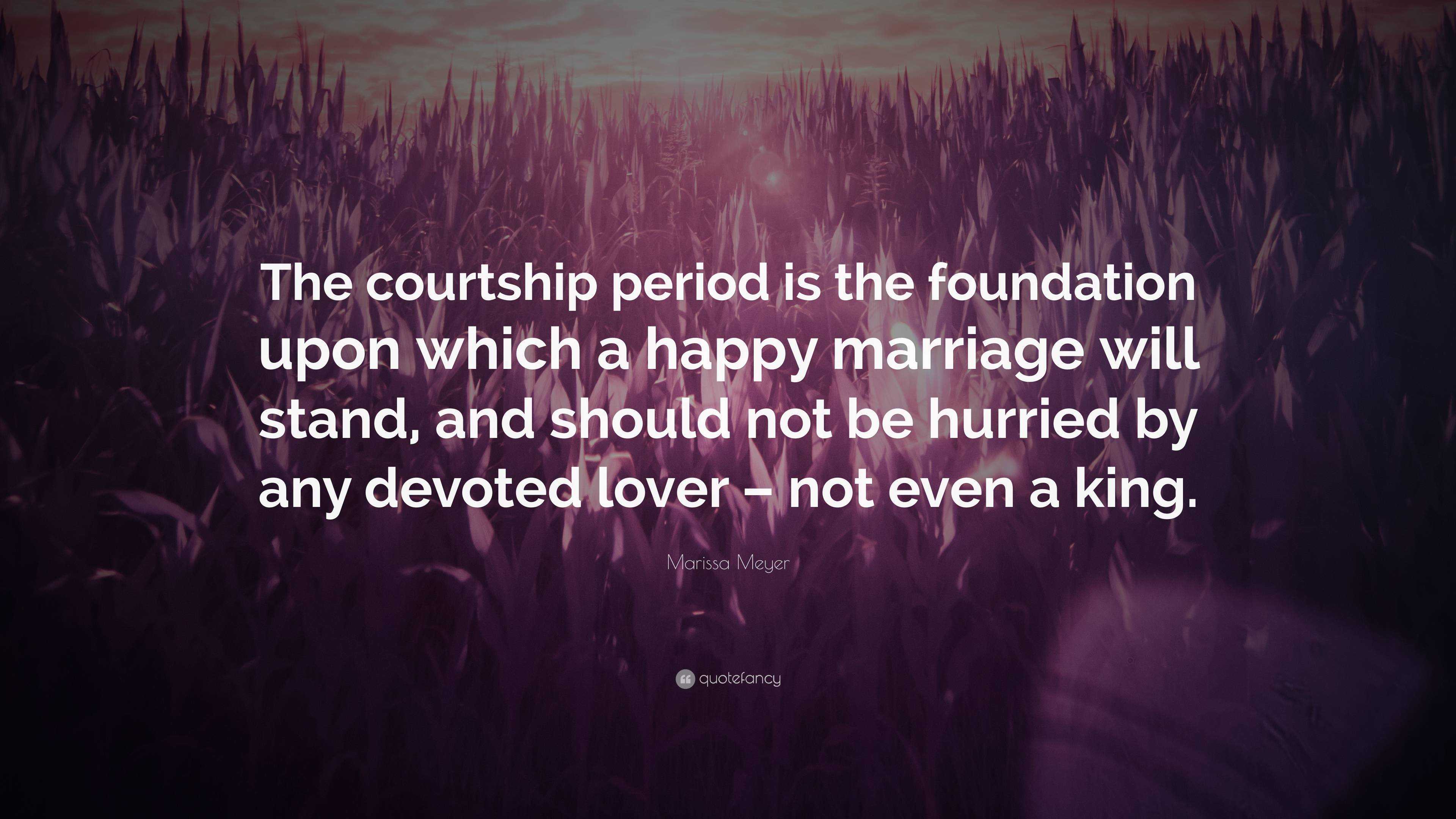 Marissa Meyer Quote: “The courtship period is the foundation upon which ...