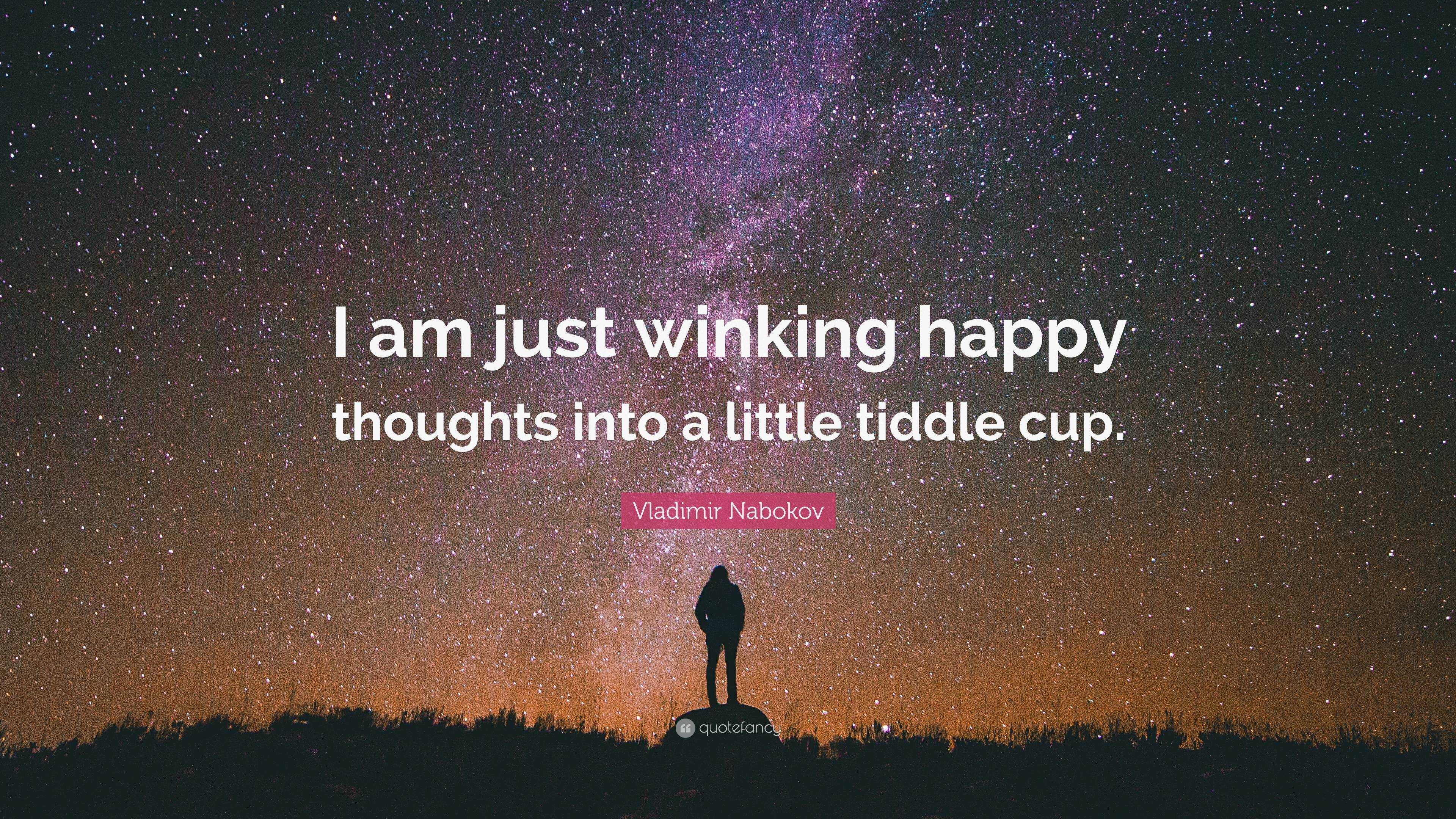 Vladimir Nabokov Quote: “I am just winking happy thoughts into a little ...