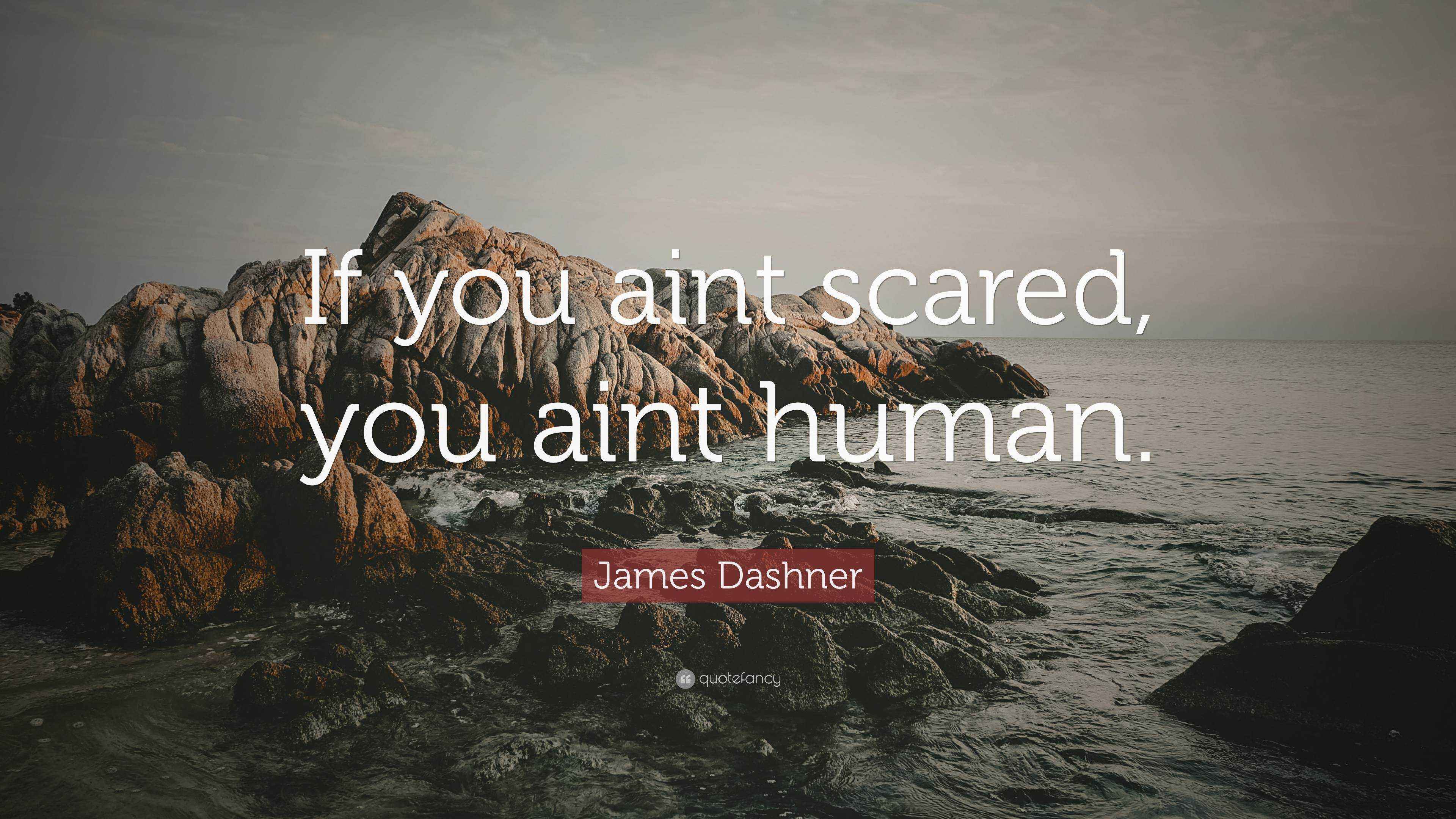 James Dashner Quote: “If you aint scared, you aint human.”