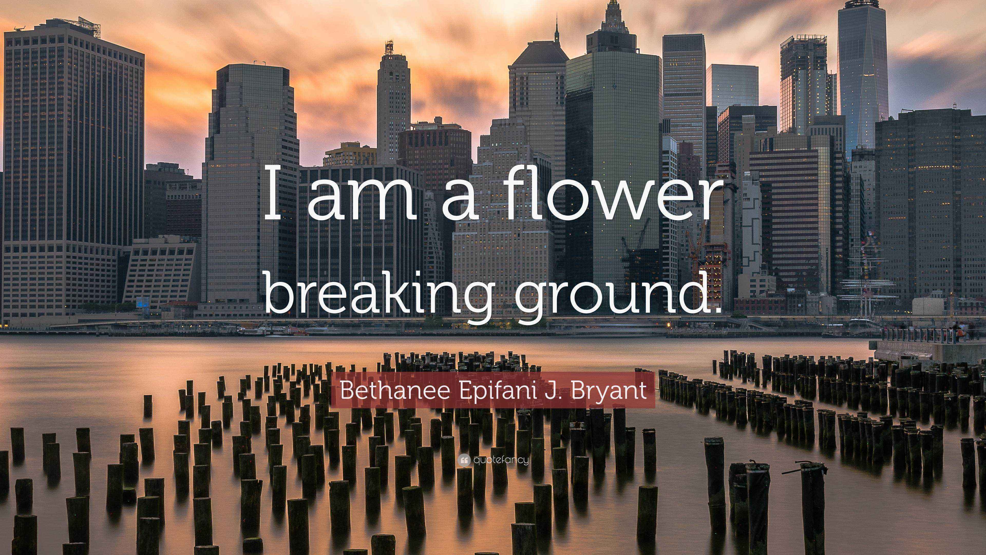 Bethanee Epifani J. Bryant Quote: “I am a flower breaking ground.”