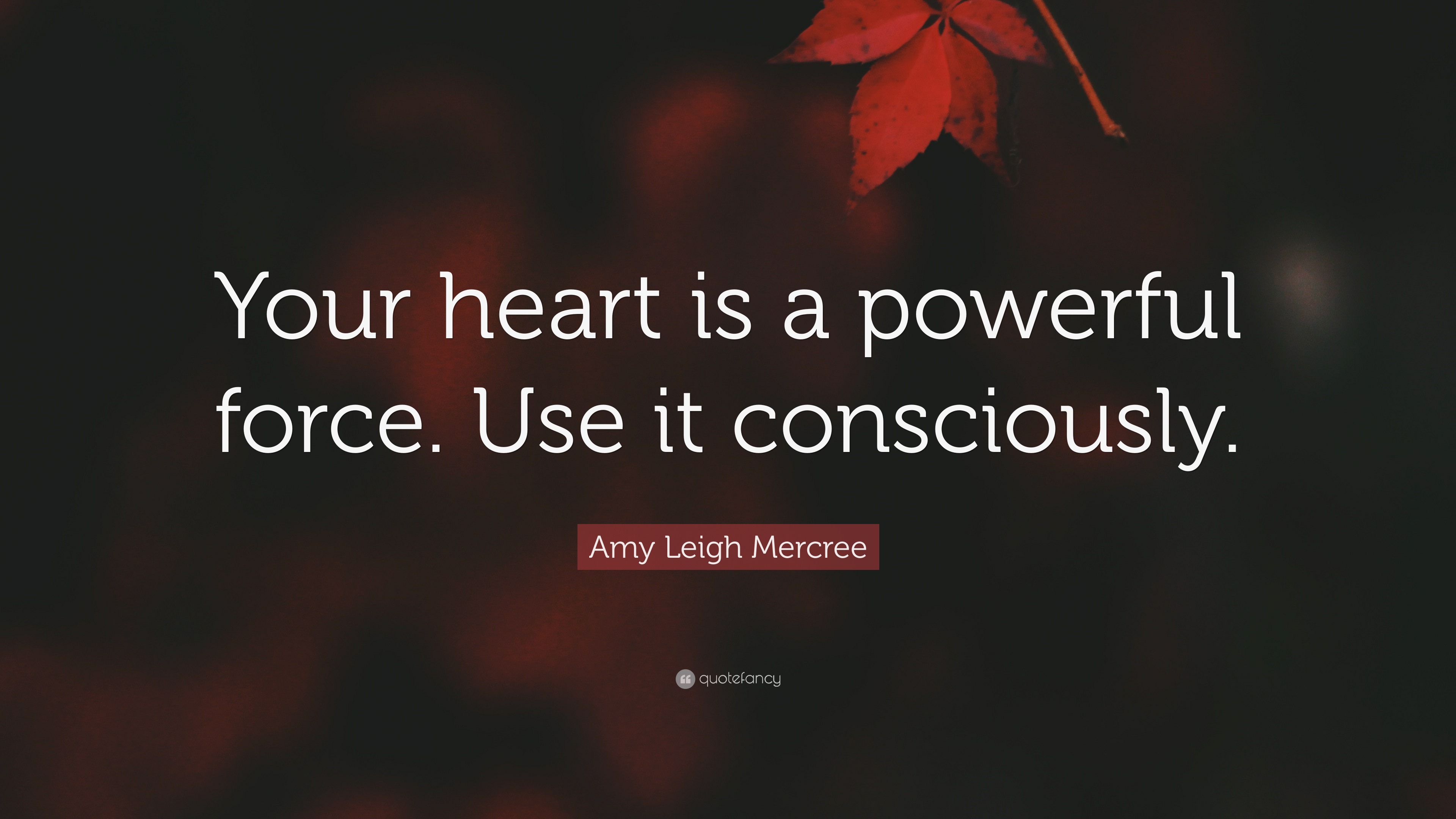 Amy Leigh Mercree Quote: “Your heart is a powerful force. Use it ...