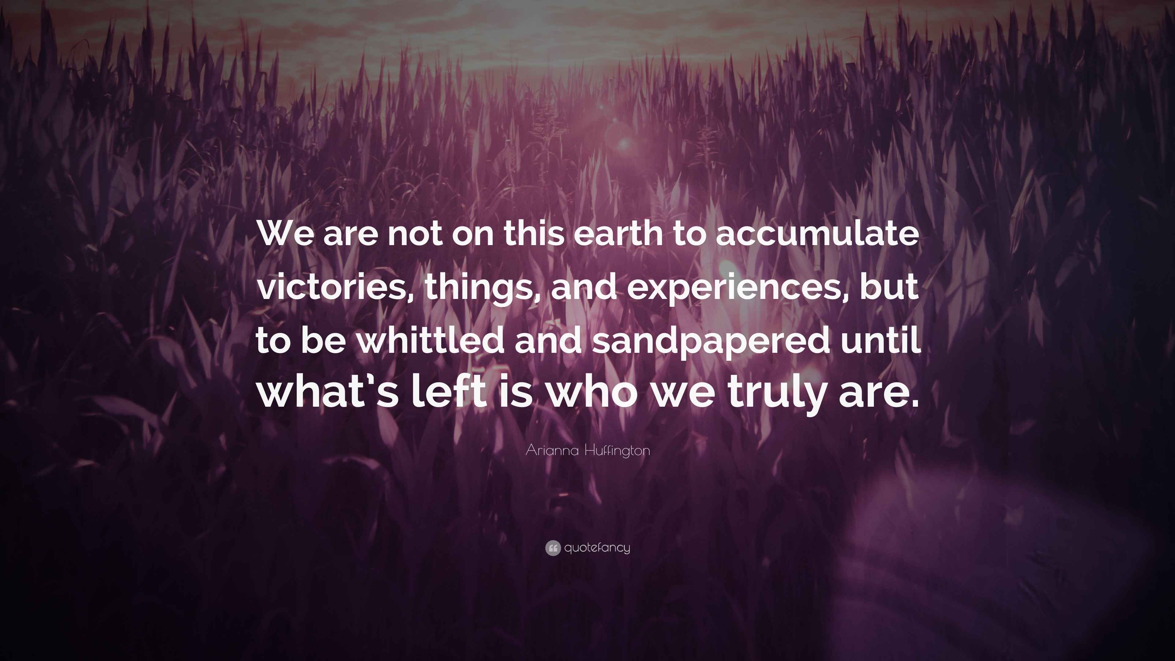 Arianna Huffington Quote: “We are not on this earth to accumulate ...