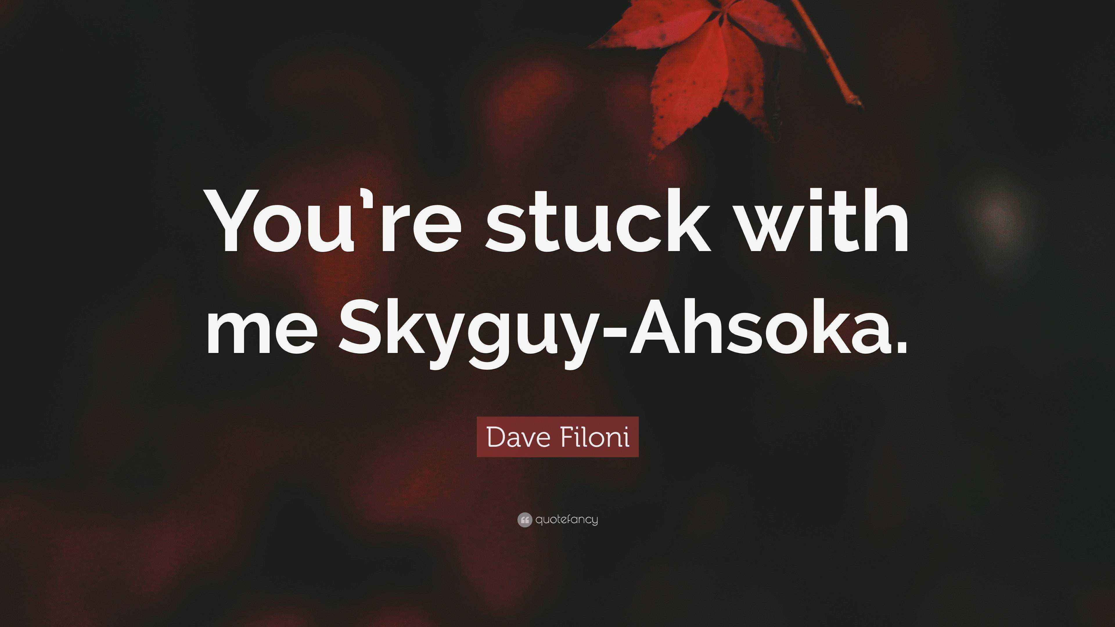Dave Filoni Quote: “You’re stuck with me Skyguy-Ahsoka.”