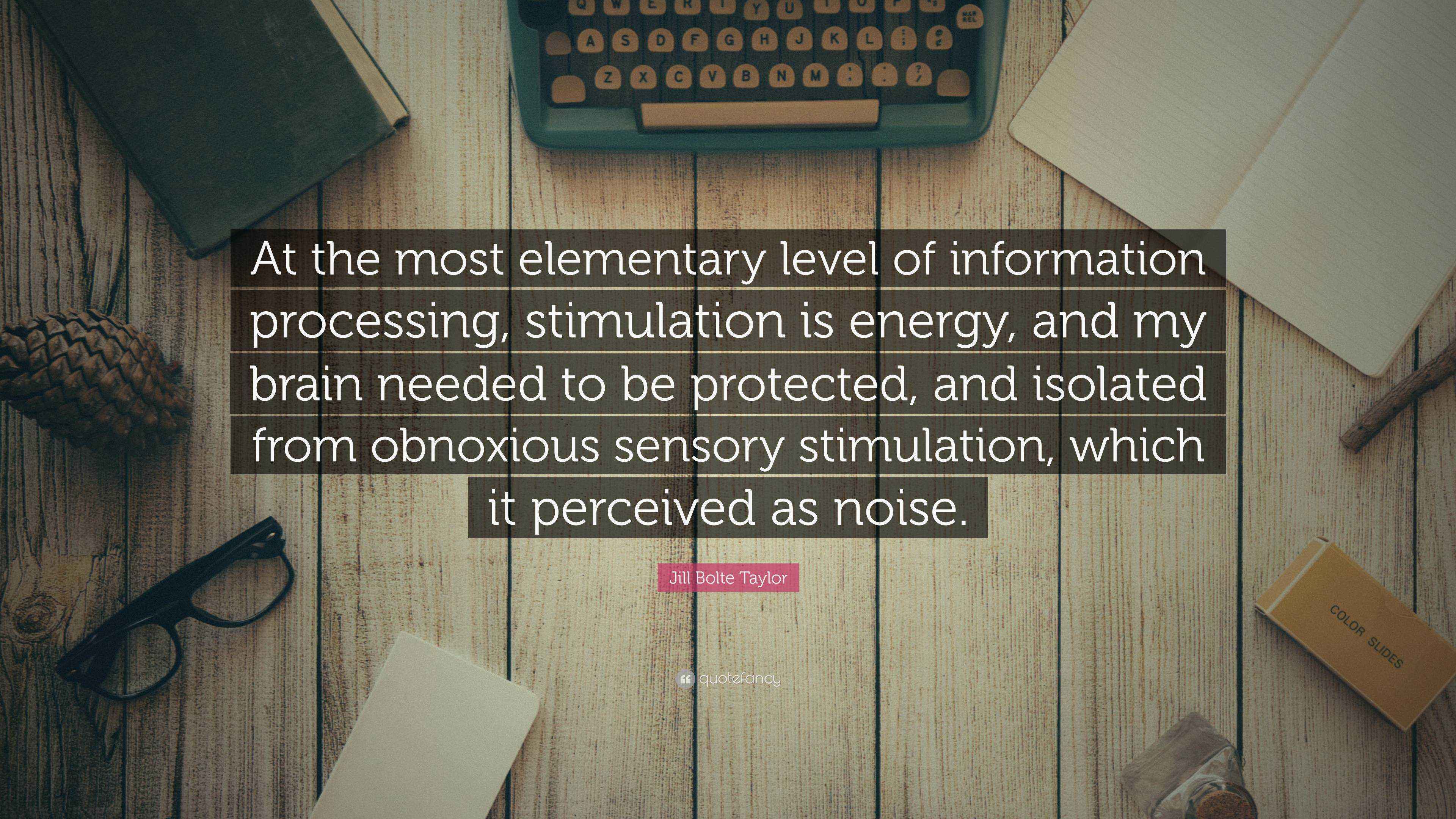 Jill Bolte Taylor Quote: “At the most elementary level of information ...