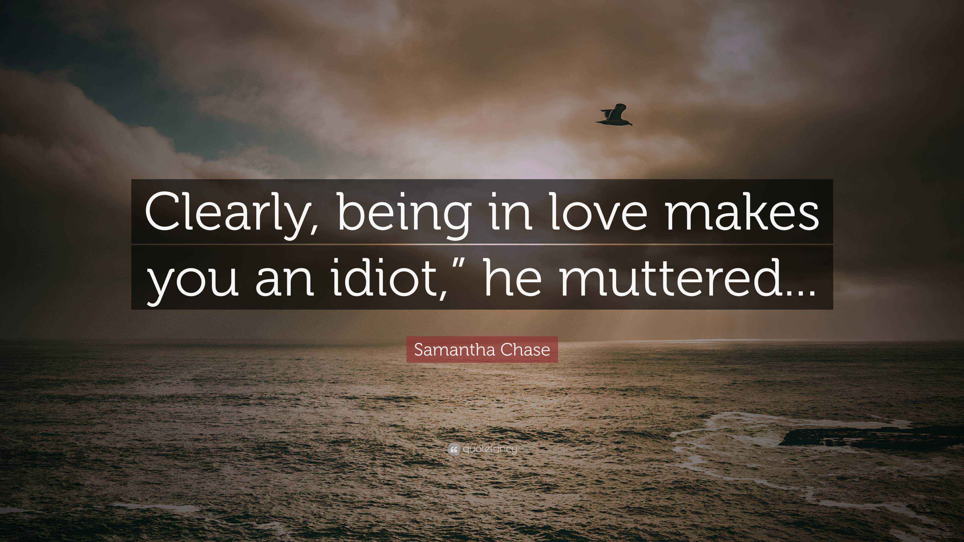 Samantha Chase Quote: “Clearly, being in love makes you an idiot,” he ...