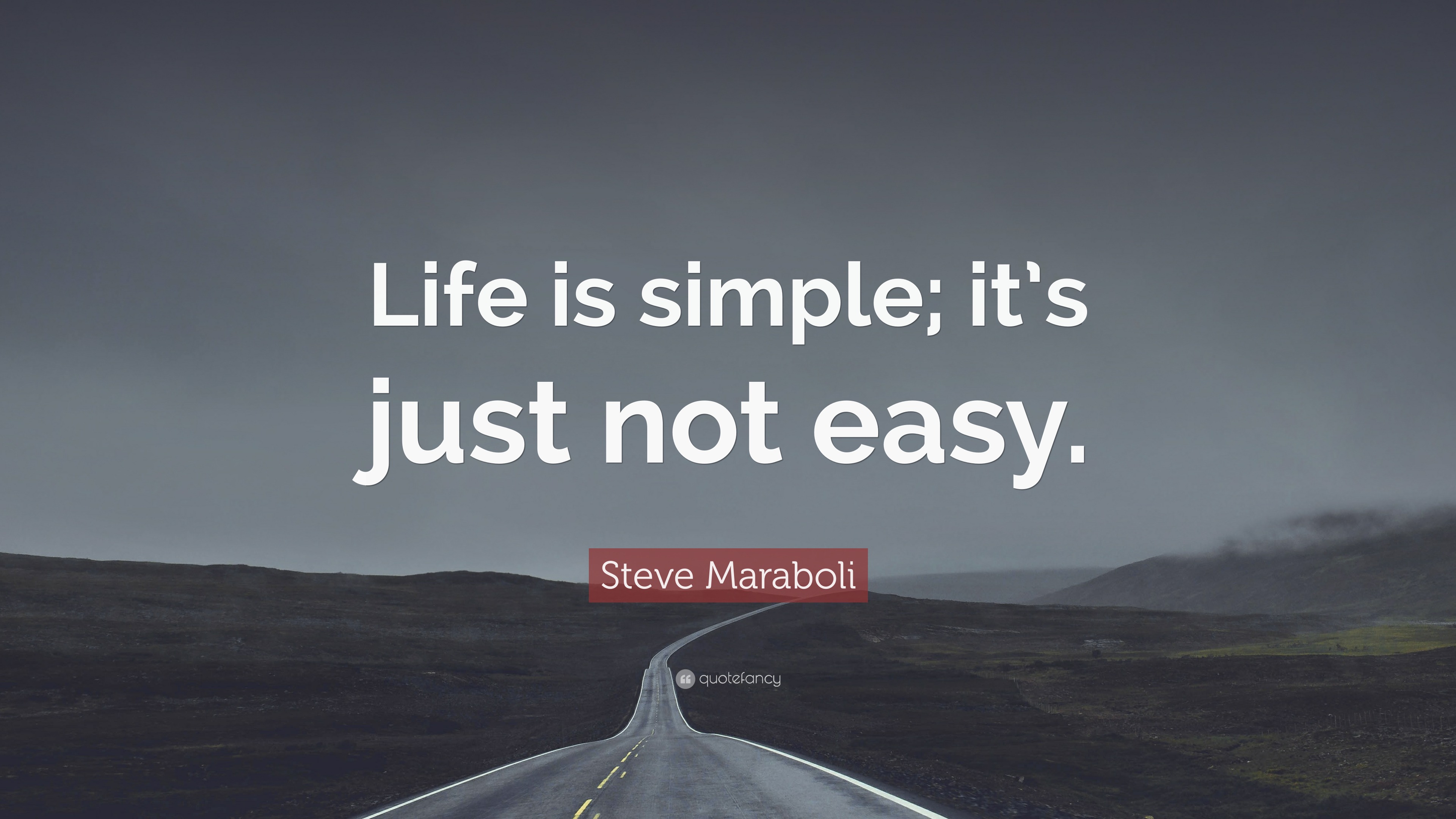 Steve Maraboli Quote: “Life is simple; it’s just not easy.”