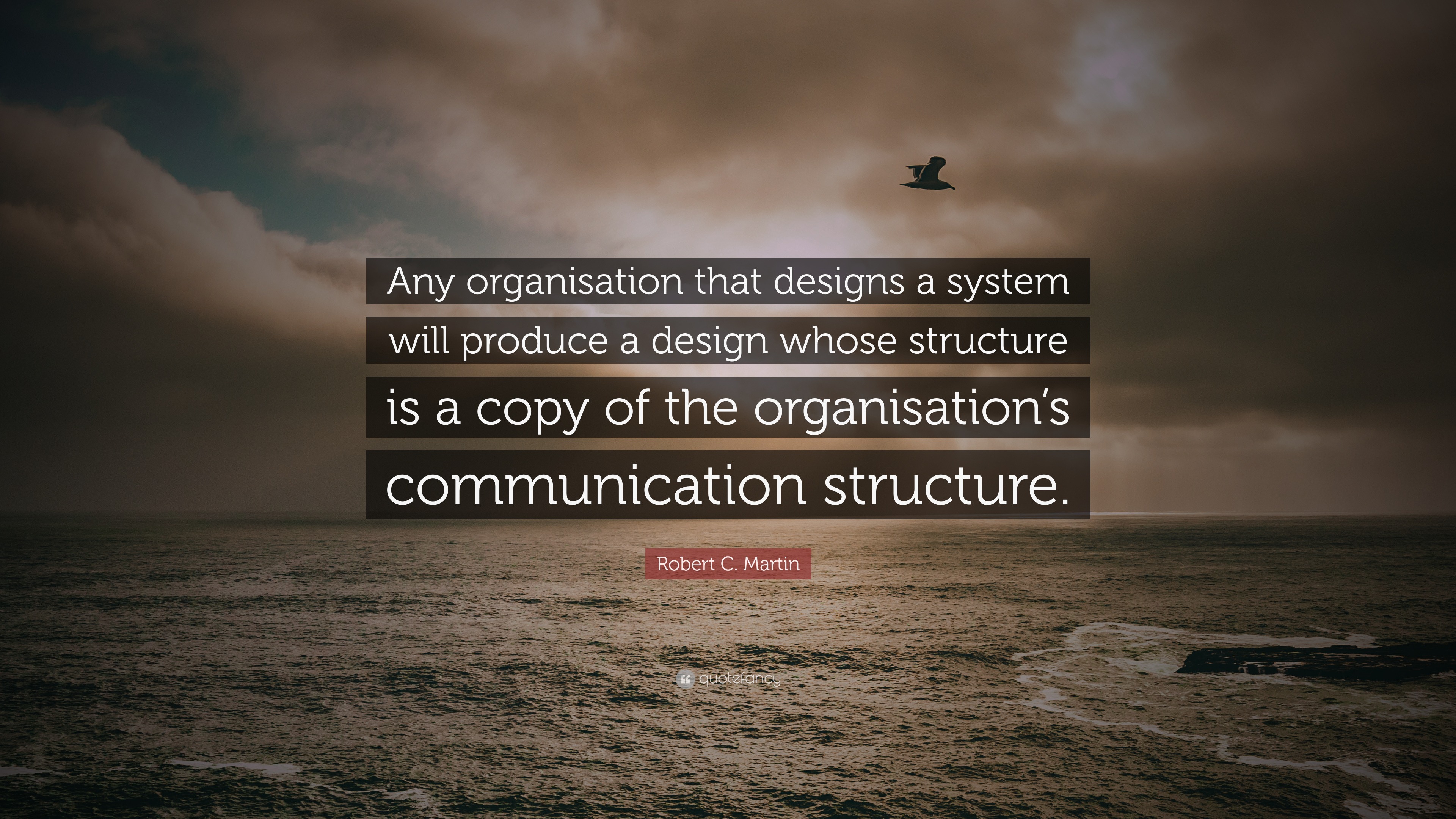 Robert C. Martin Quote: “Any organisation that designs a system will ...