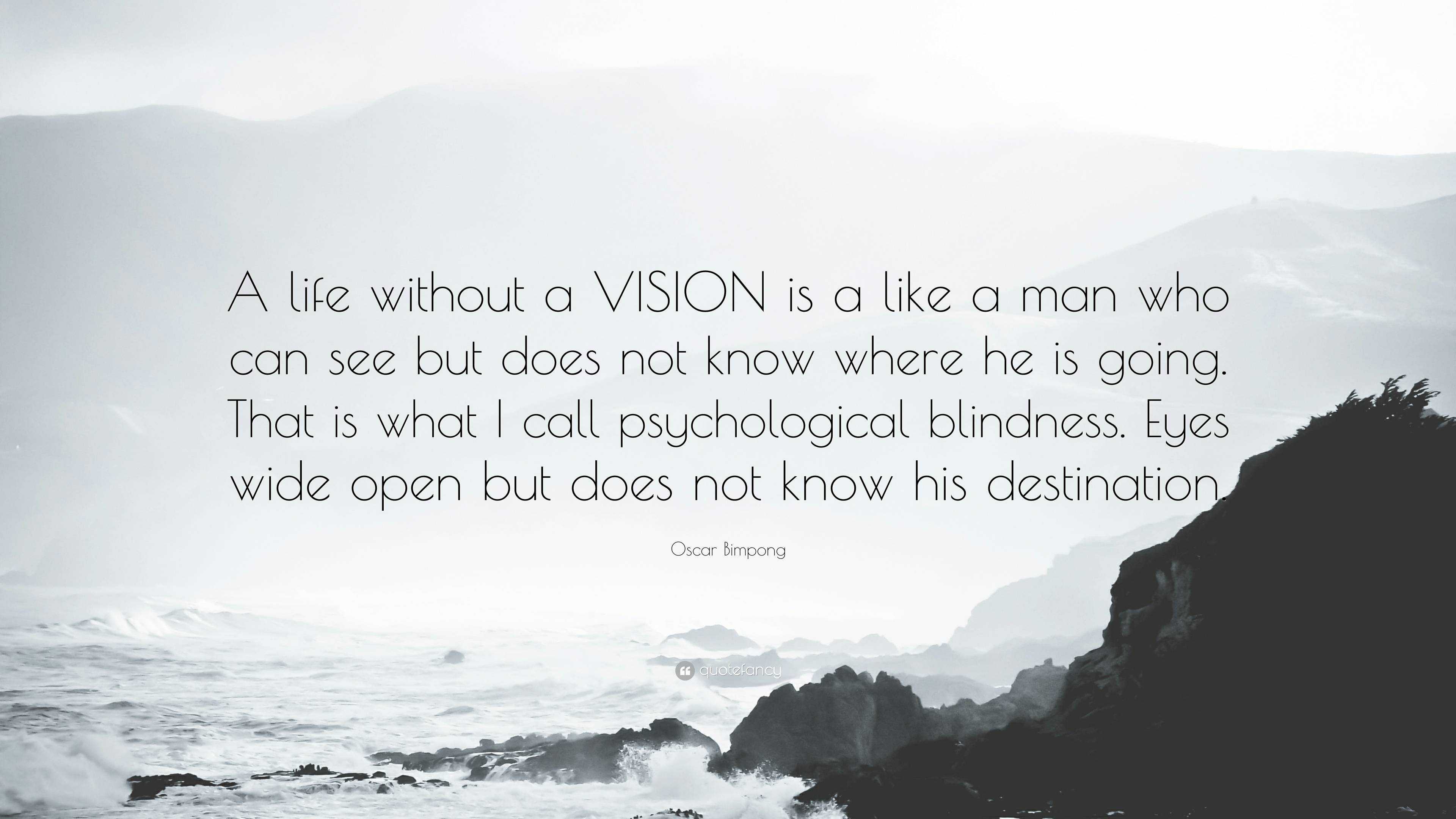 Oscar Bimpong Quote: “A life without a VISION is a like a man who can ...