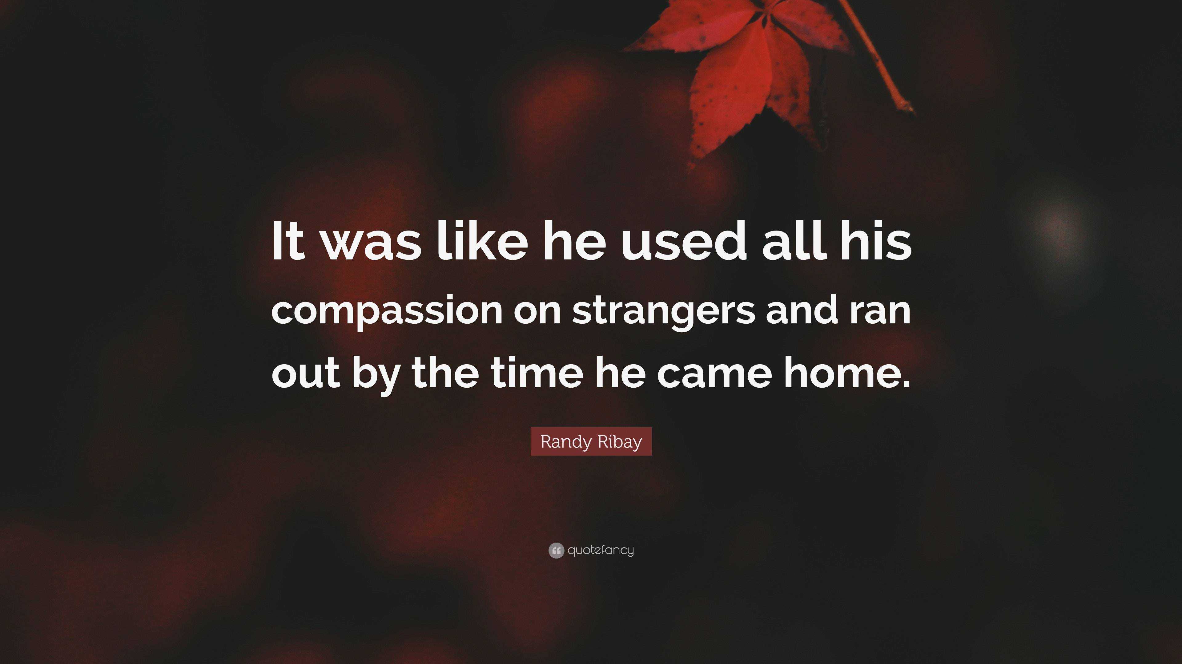 Randy Ribay Quote: “It was like he used all his compassion on strangers ...