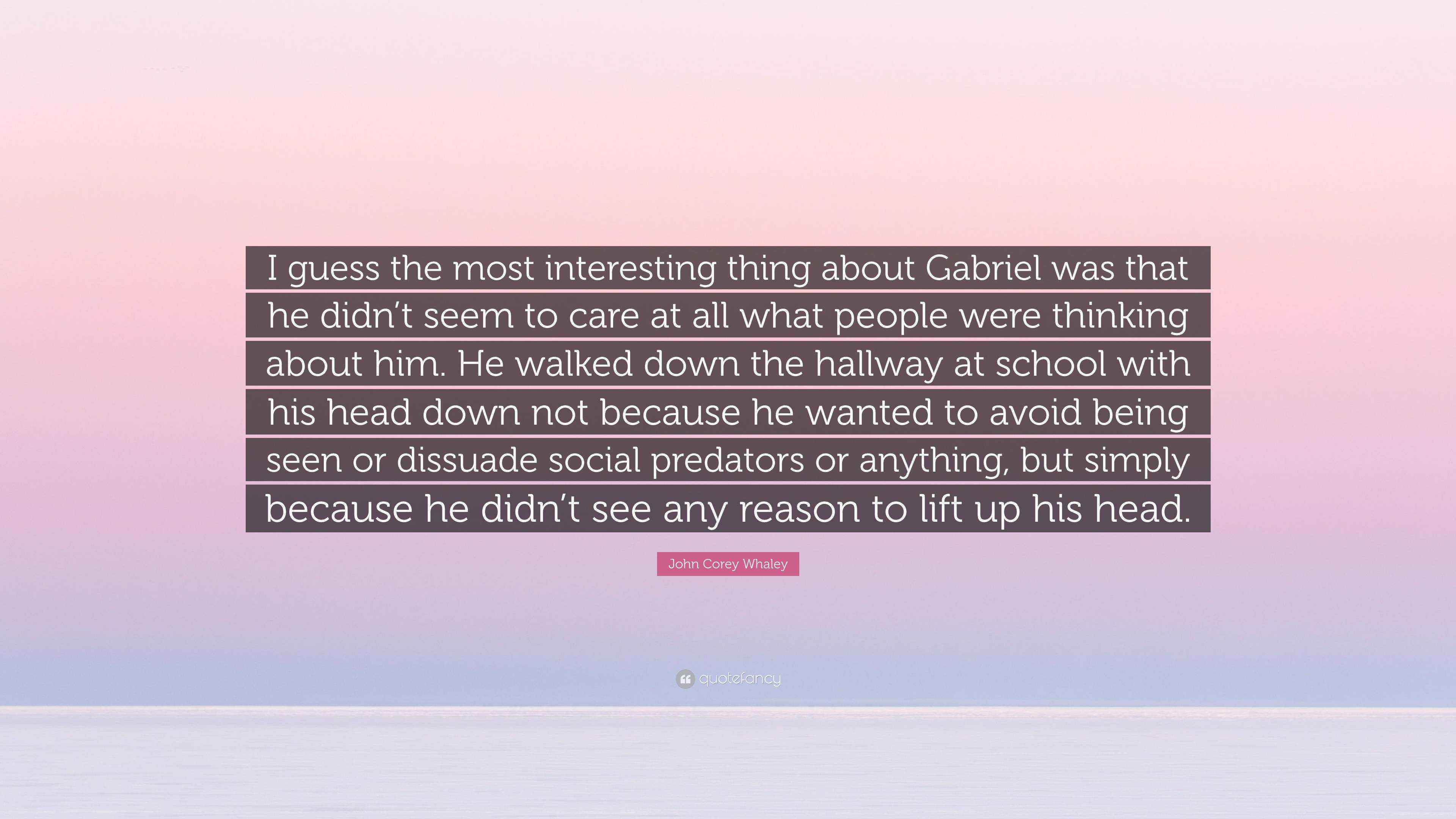 John Corey Whaley Quote: “I guess the most interesting thing about ...