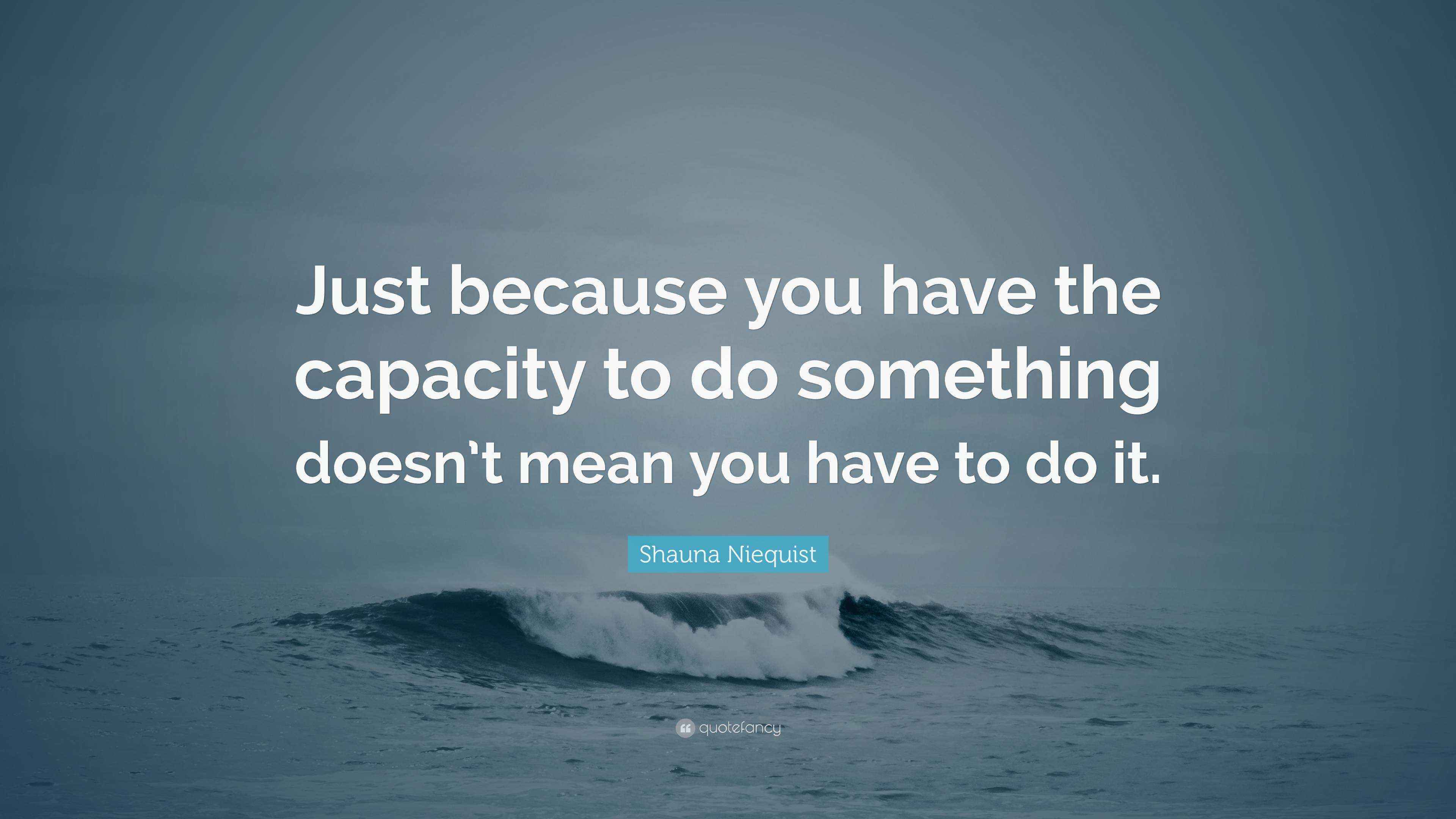 Shauna Niequist Quote: “Just because you have the capacity to do ...
