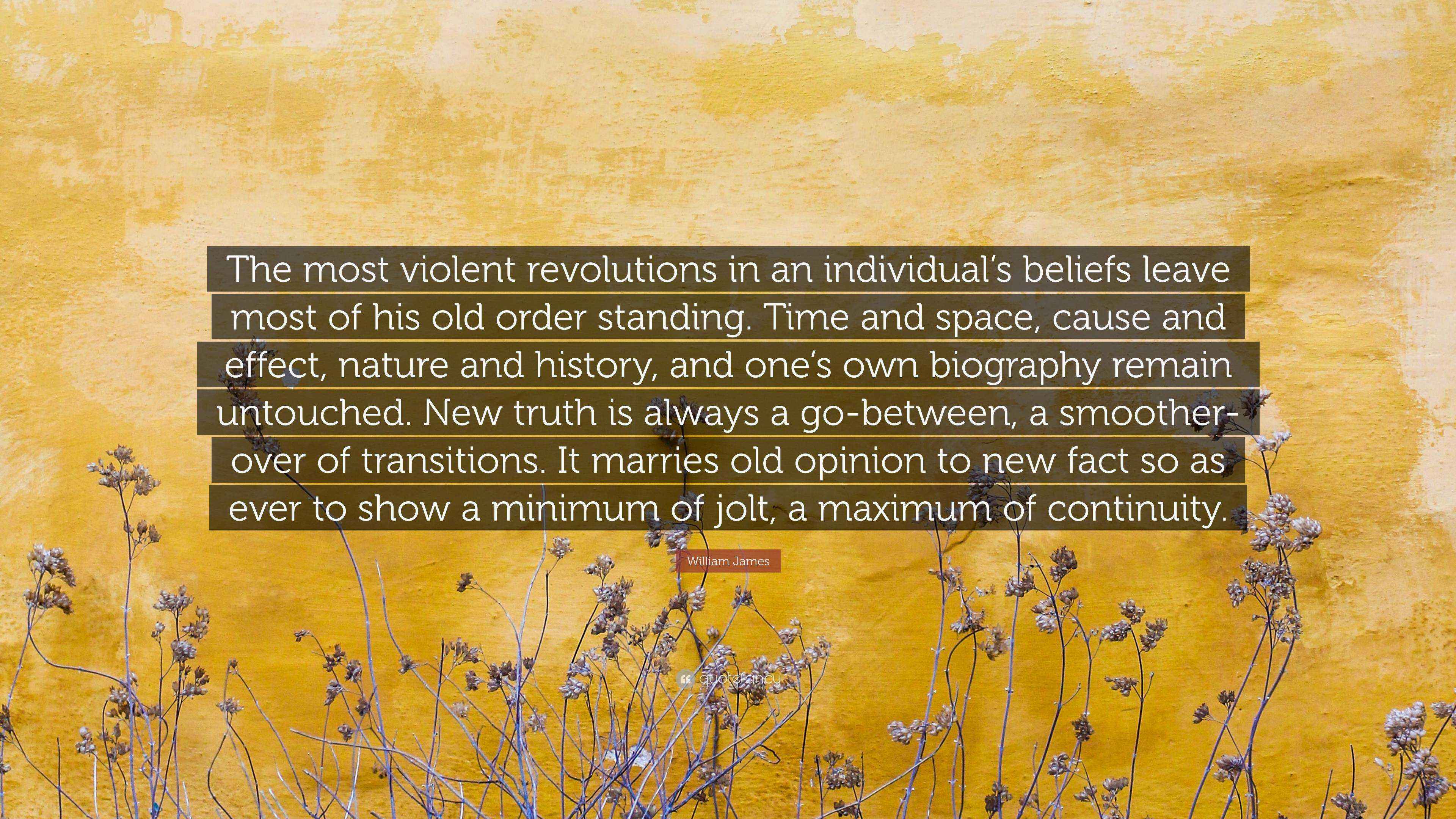 William James Quote: “The most violent revolutions in an individual’s ...