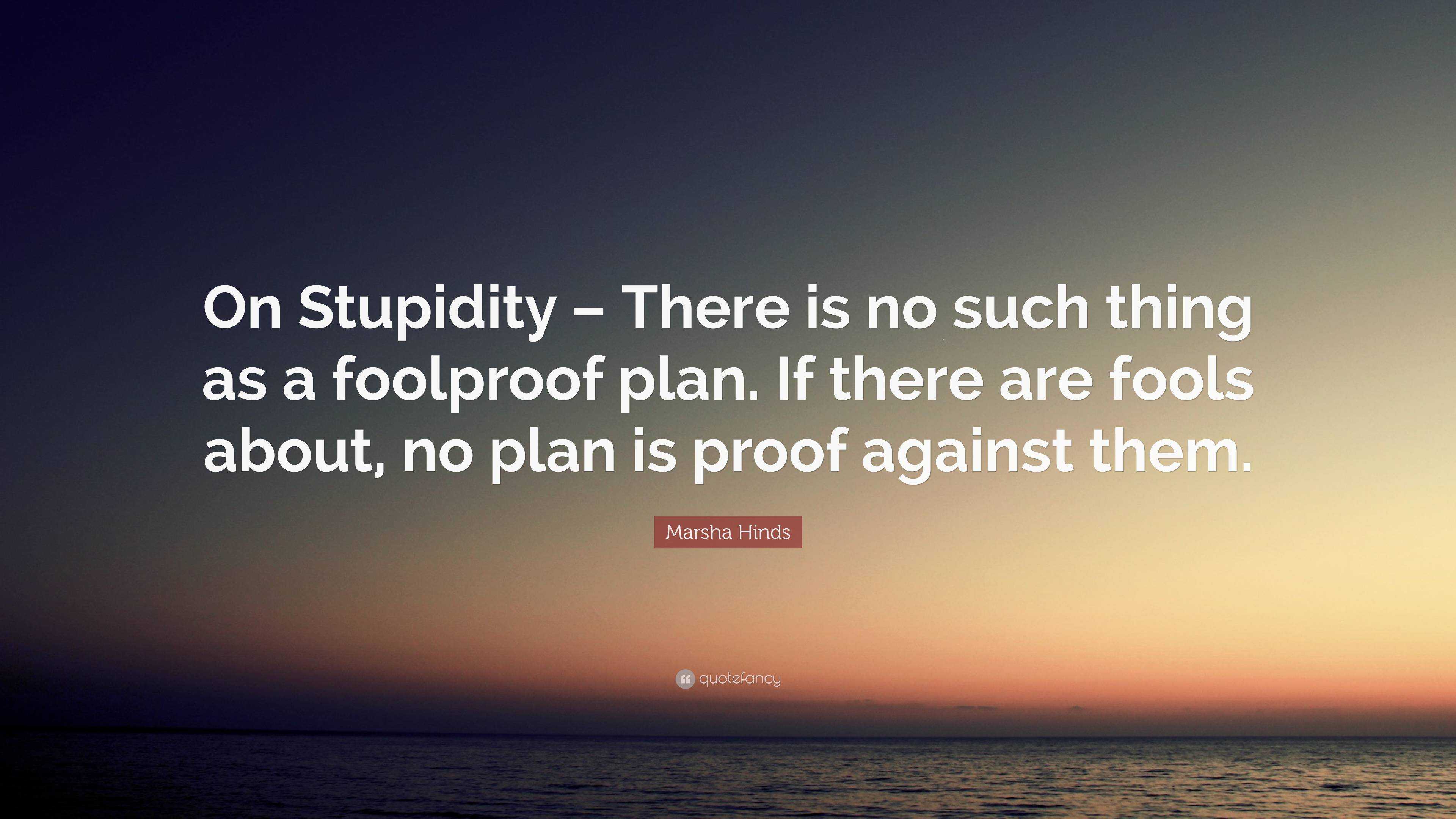 Marsha Hinds Quote: “On Stupidity – There is no such thing as a ...