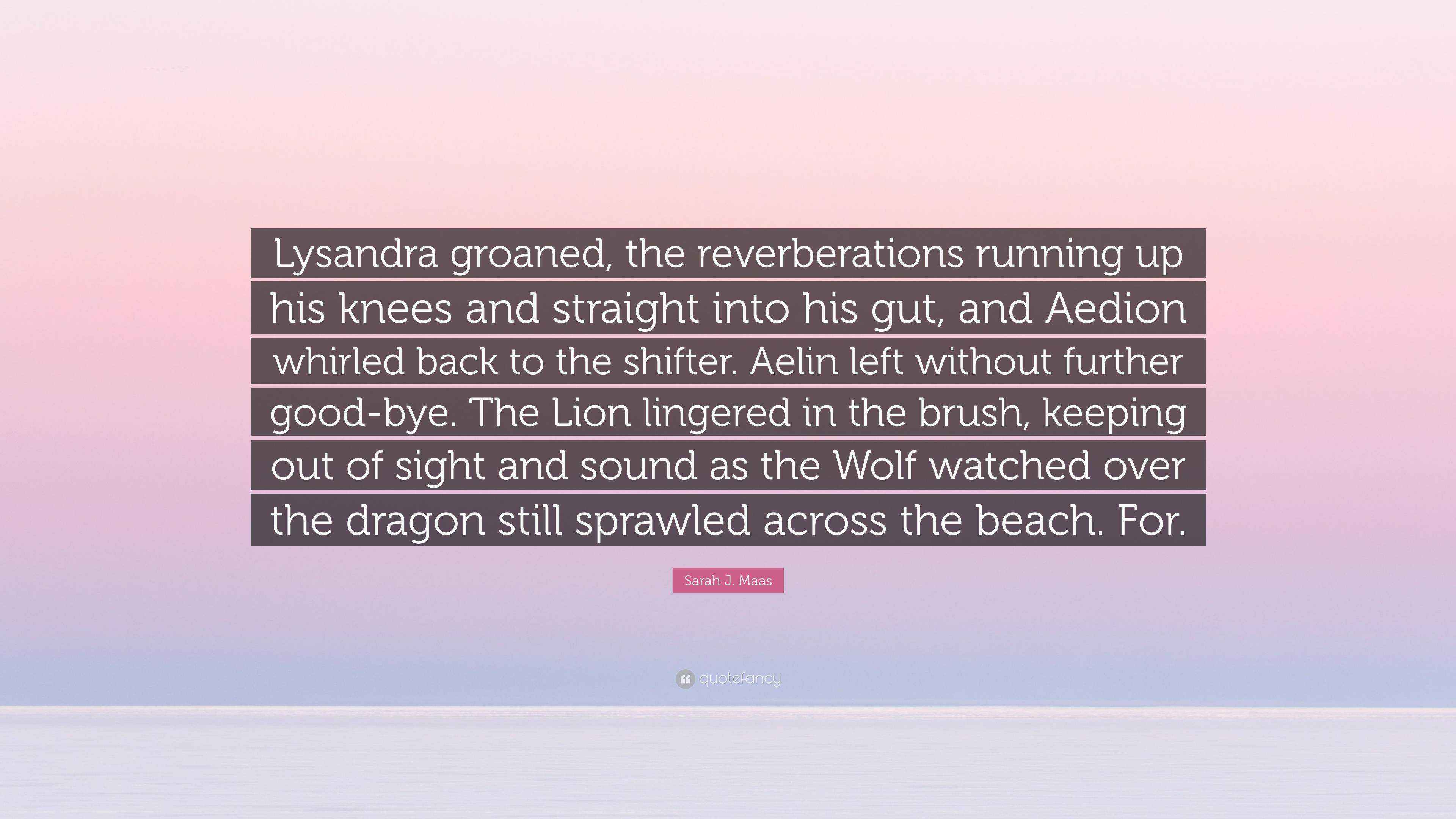 Sarah J. Maas Quote: “Lysandra groaned, the reverberations running up ...