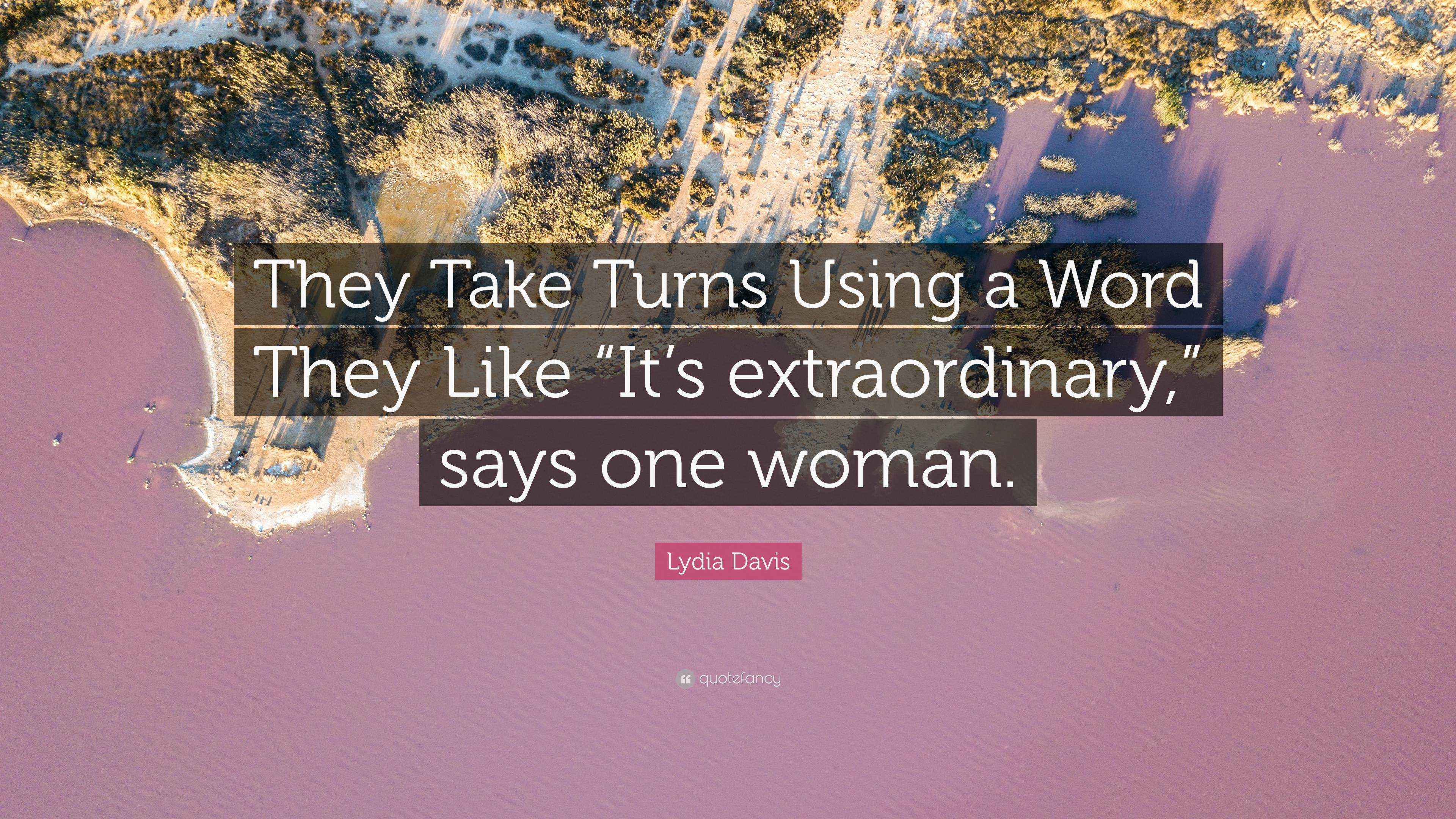 Lydia Davis Quote: “They Take Turns Using a Word They Like “It’s ...