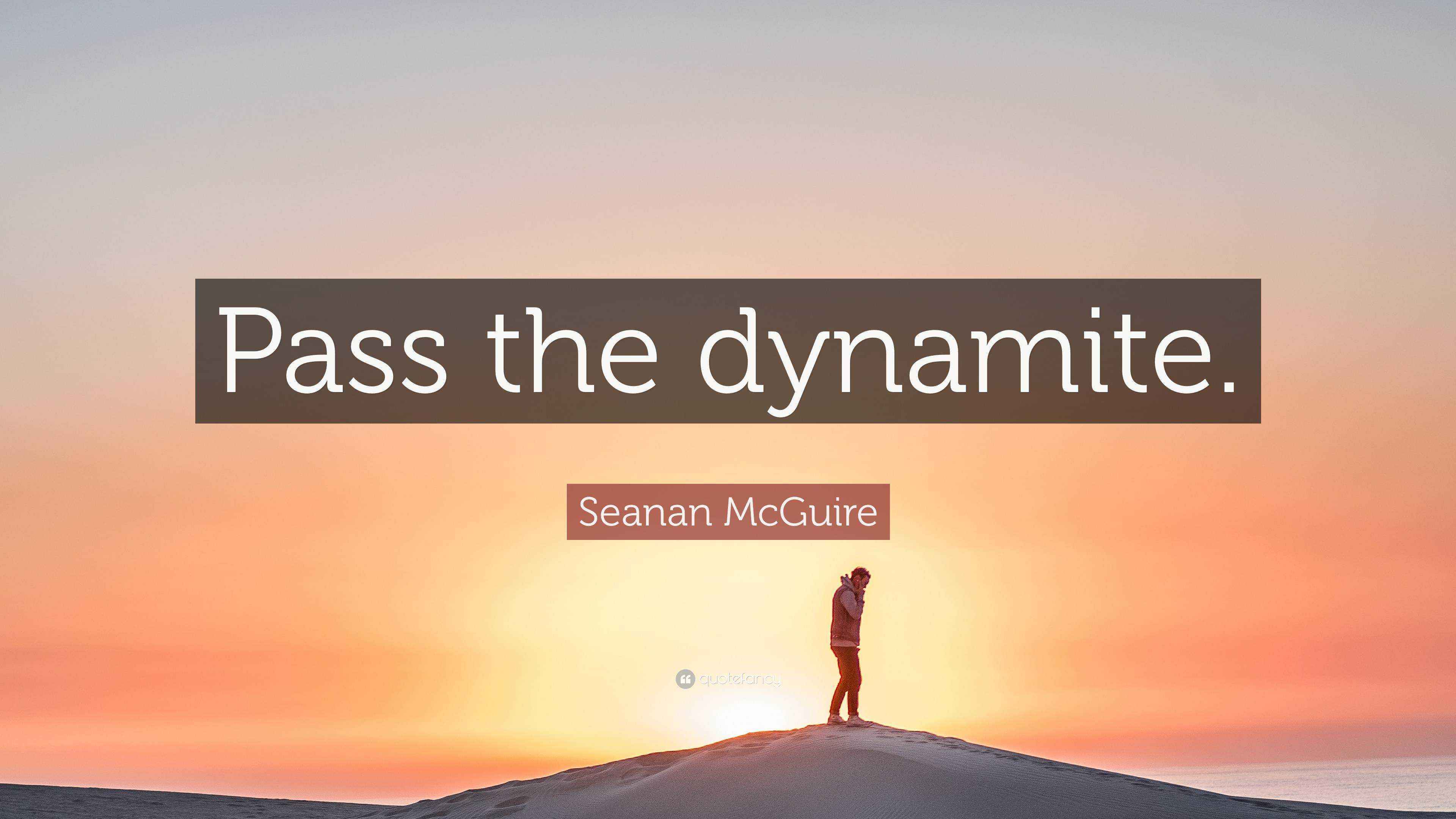 Seanan McGuire Quote: “Pass the dynamite.”