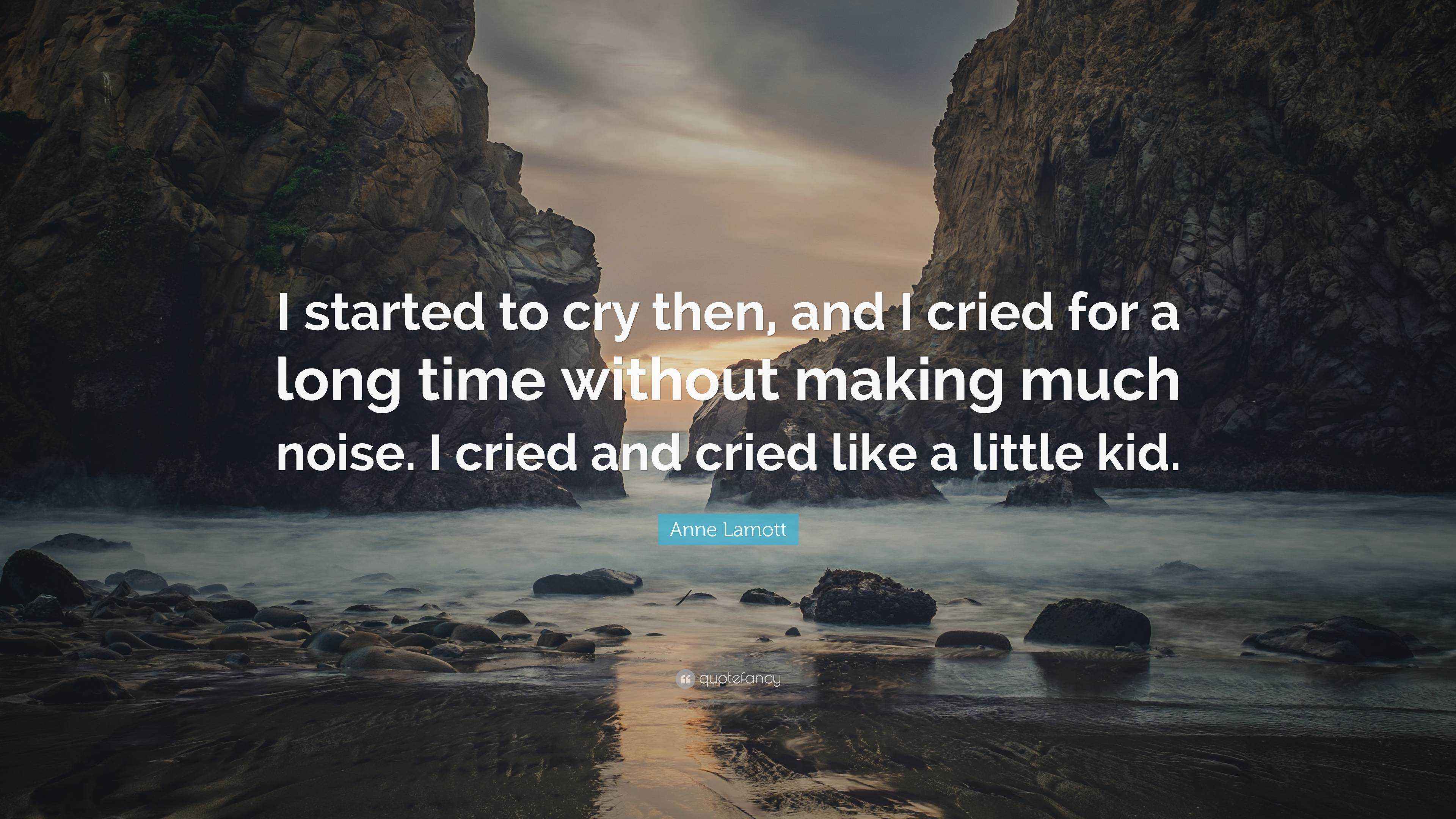 Anne Lamott Quote: “I started to cry then, and I cried for a long time ...
