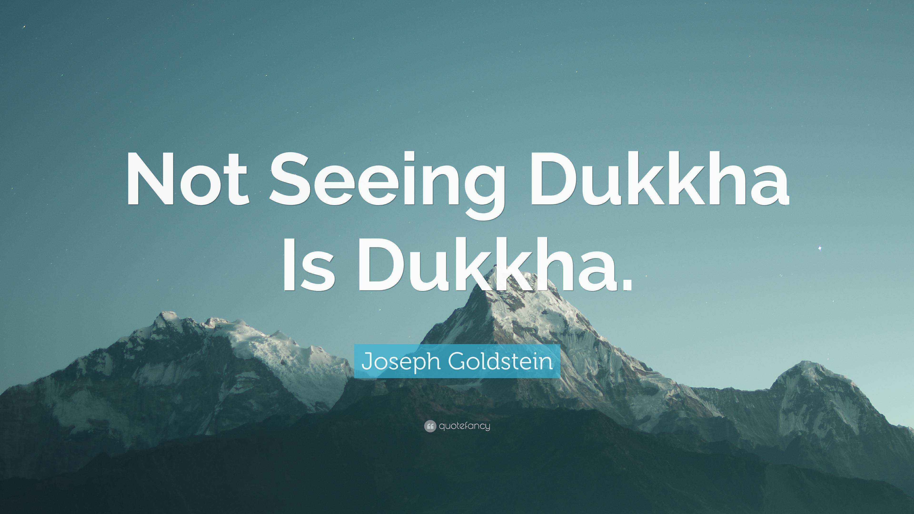 Joseph Goldstein Quote: “Not Seeing Dukkha Is Dukkha.”