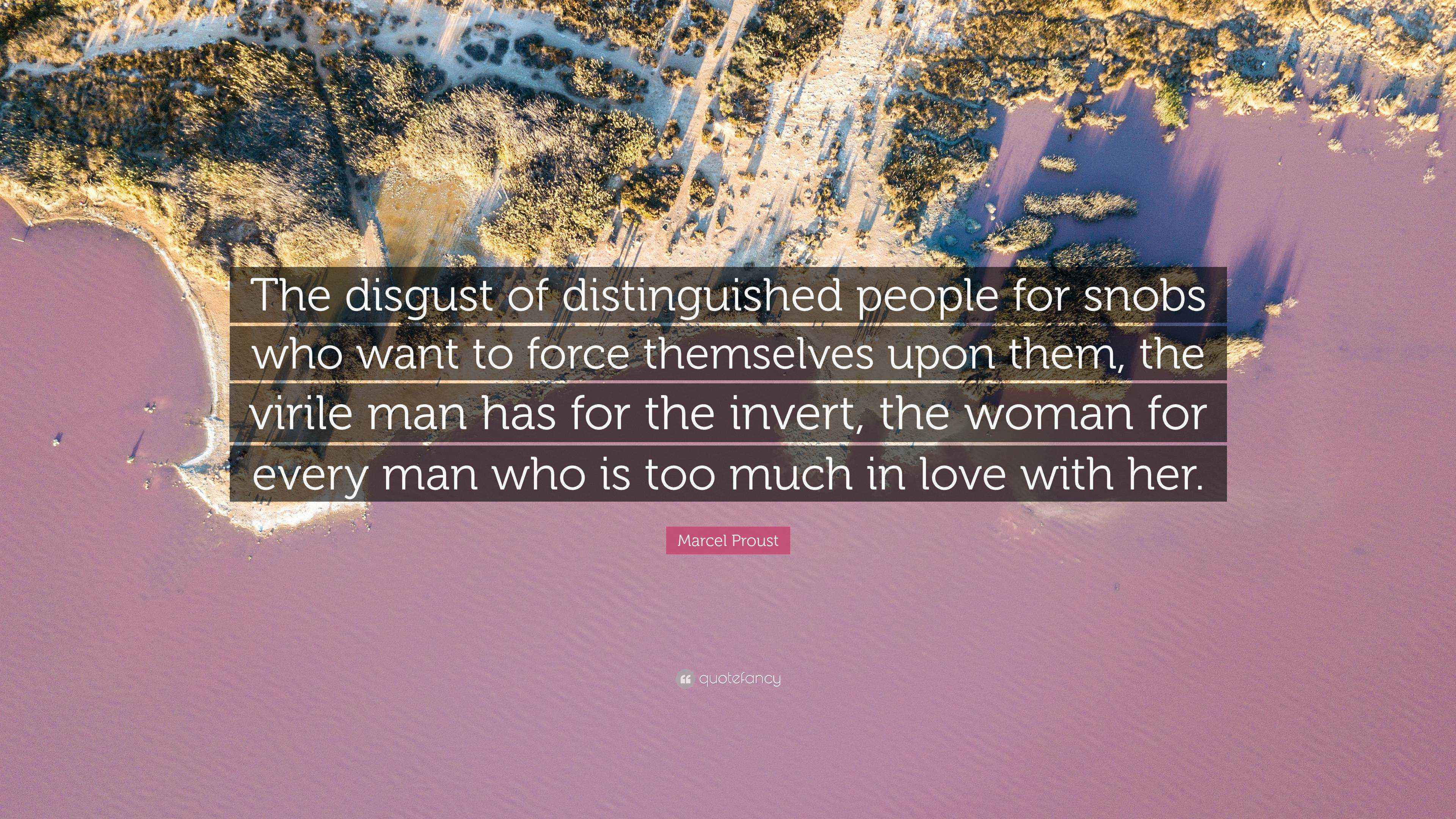 Marcel Proust Quote: “The disgust of distinguished people for snobs who ...