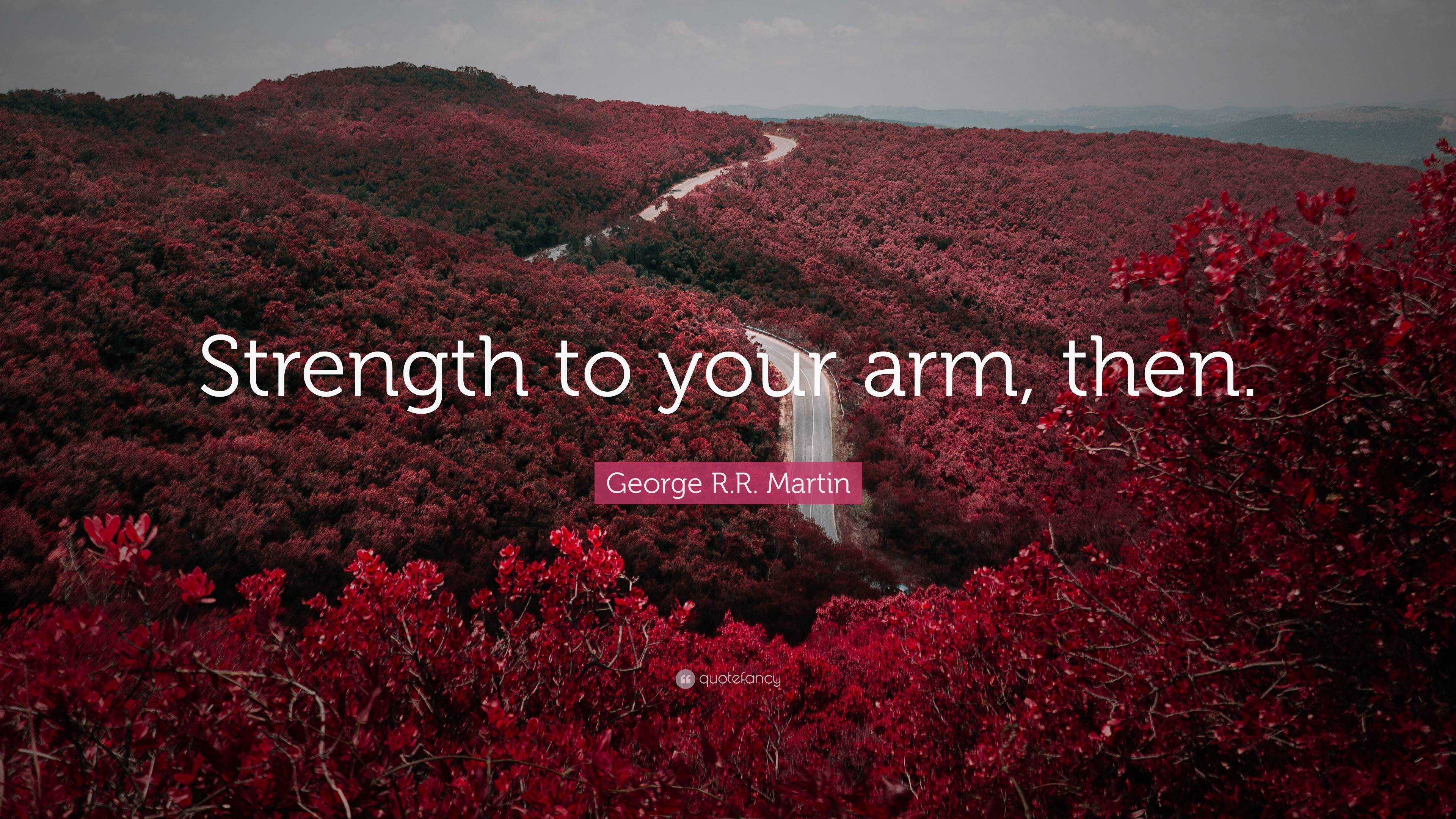 George R.R. Martin Quote: “Strength to your arm, then.”