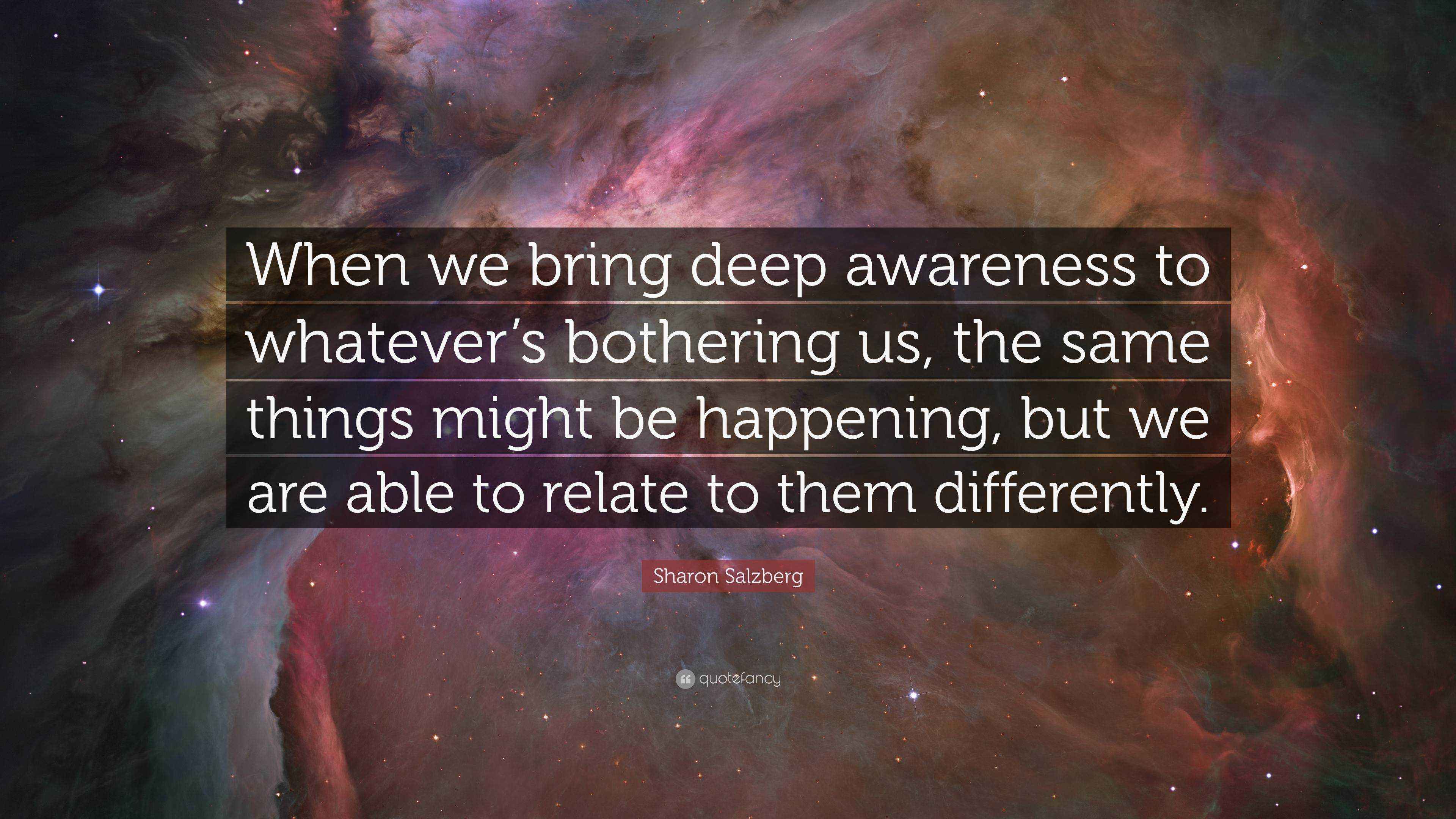 Sharon Salzberg Quote: “When we bring deep awareness to whatever’s ...