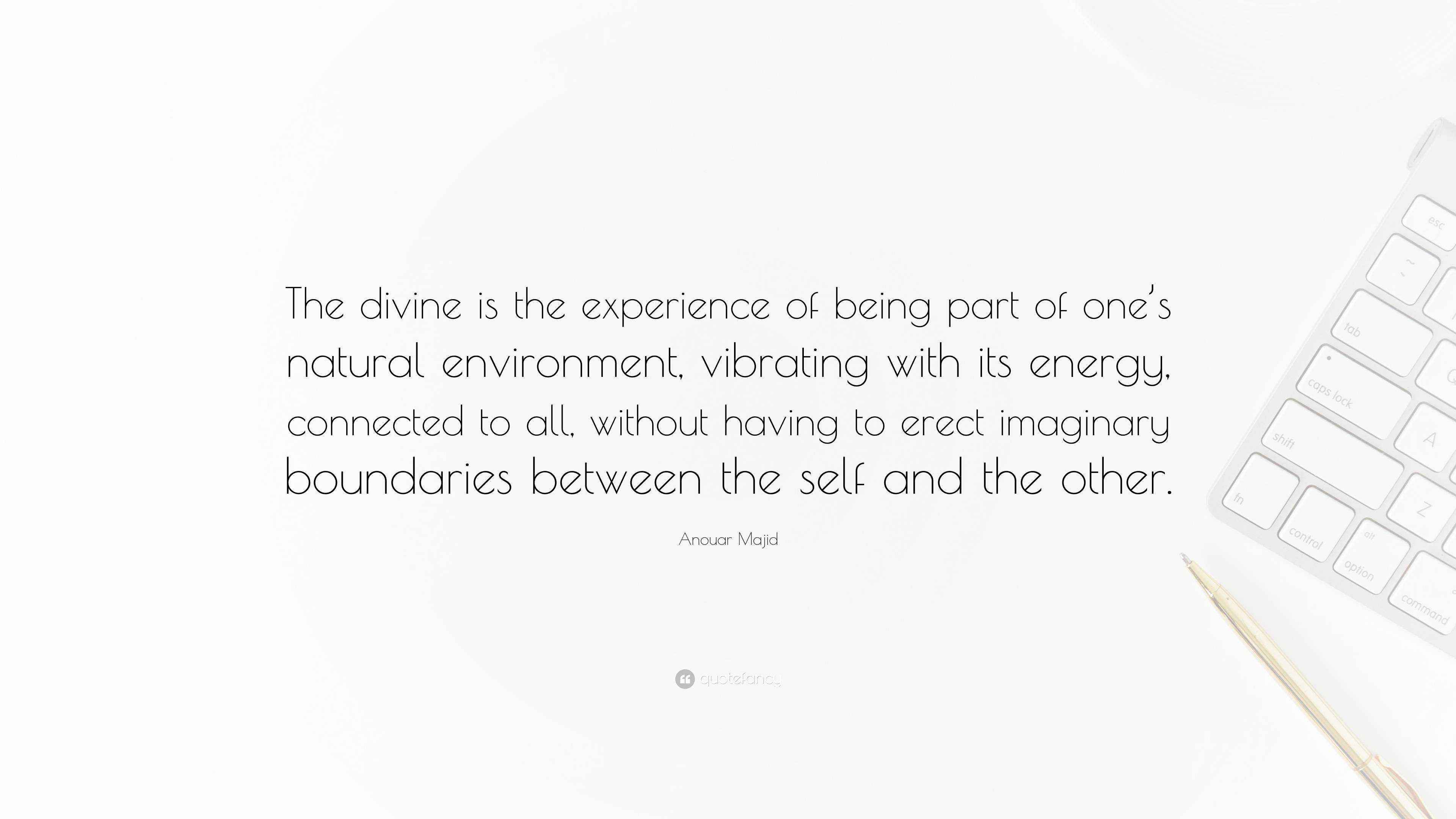 Anouar Majid Quote: “The divine is the experience of being part of one ...