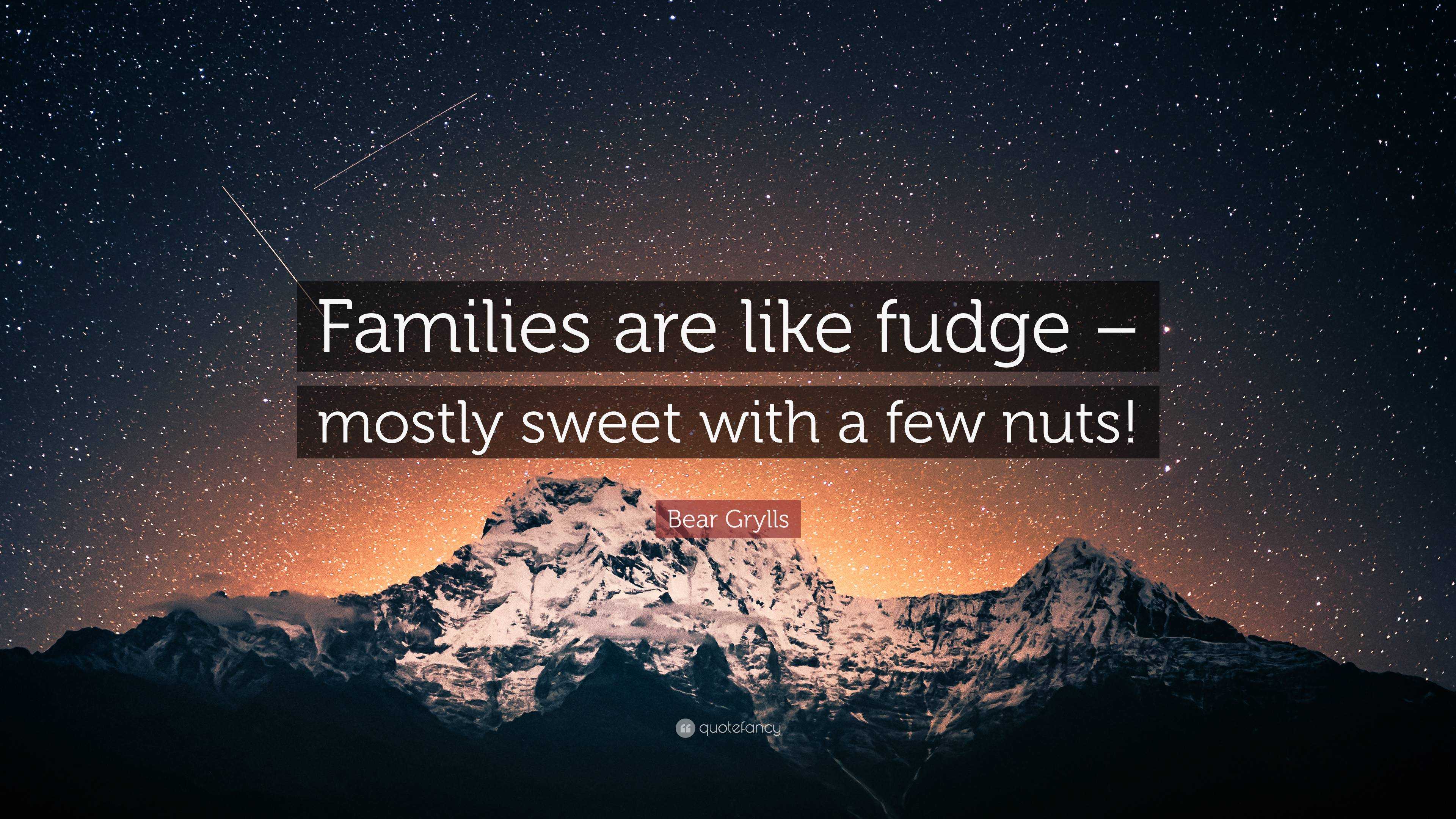Bear Grylls Quote: “Families are like fudge – mostly sweet with a few ...