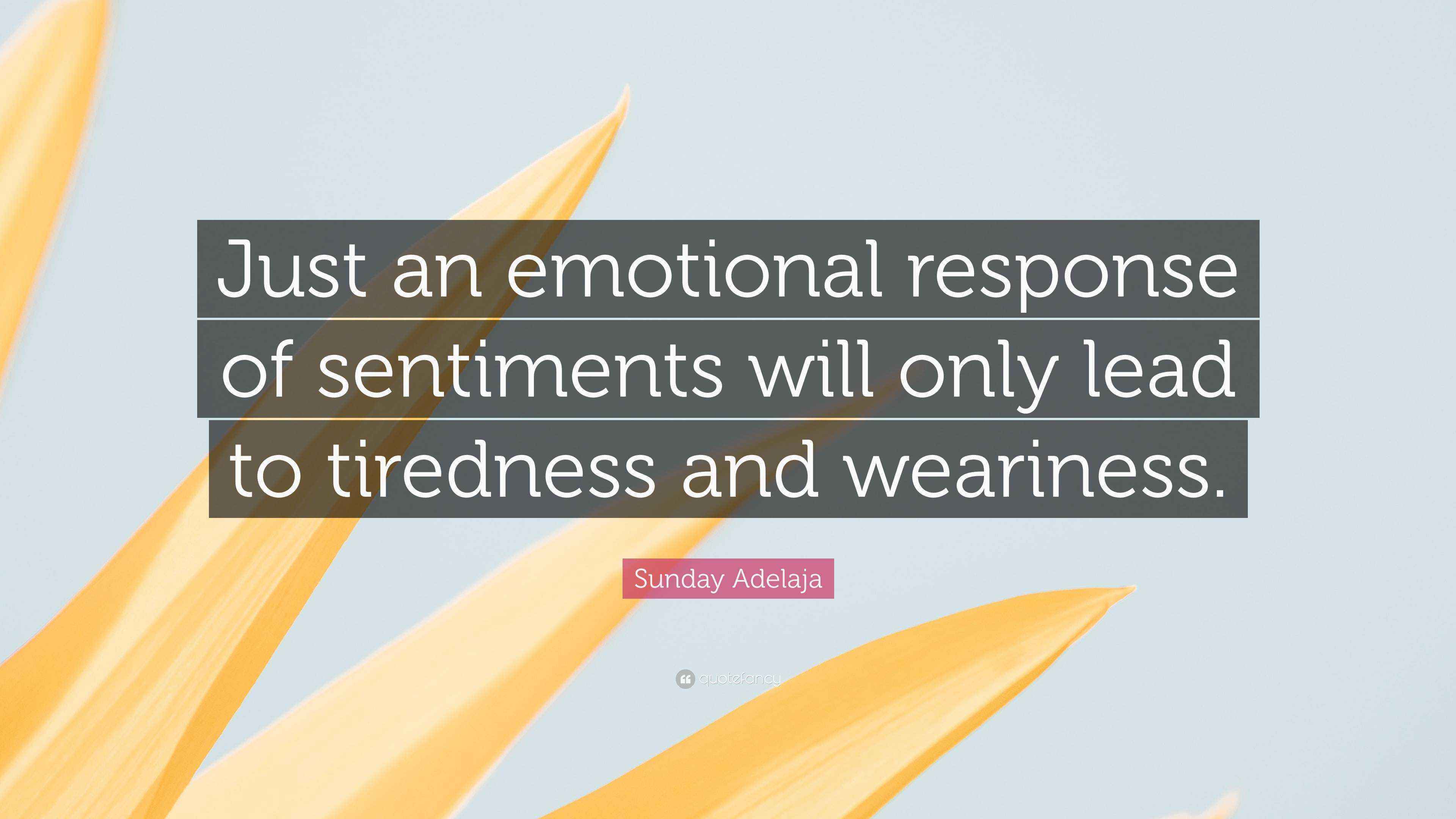 Sunday Adelaja Quote: “Just an emotional response of sentiments will ...