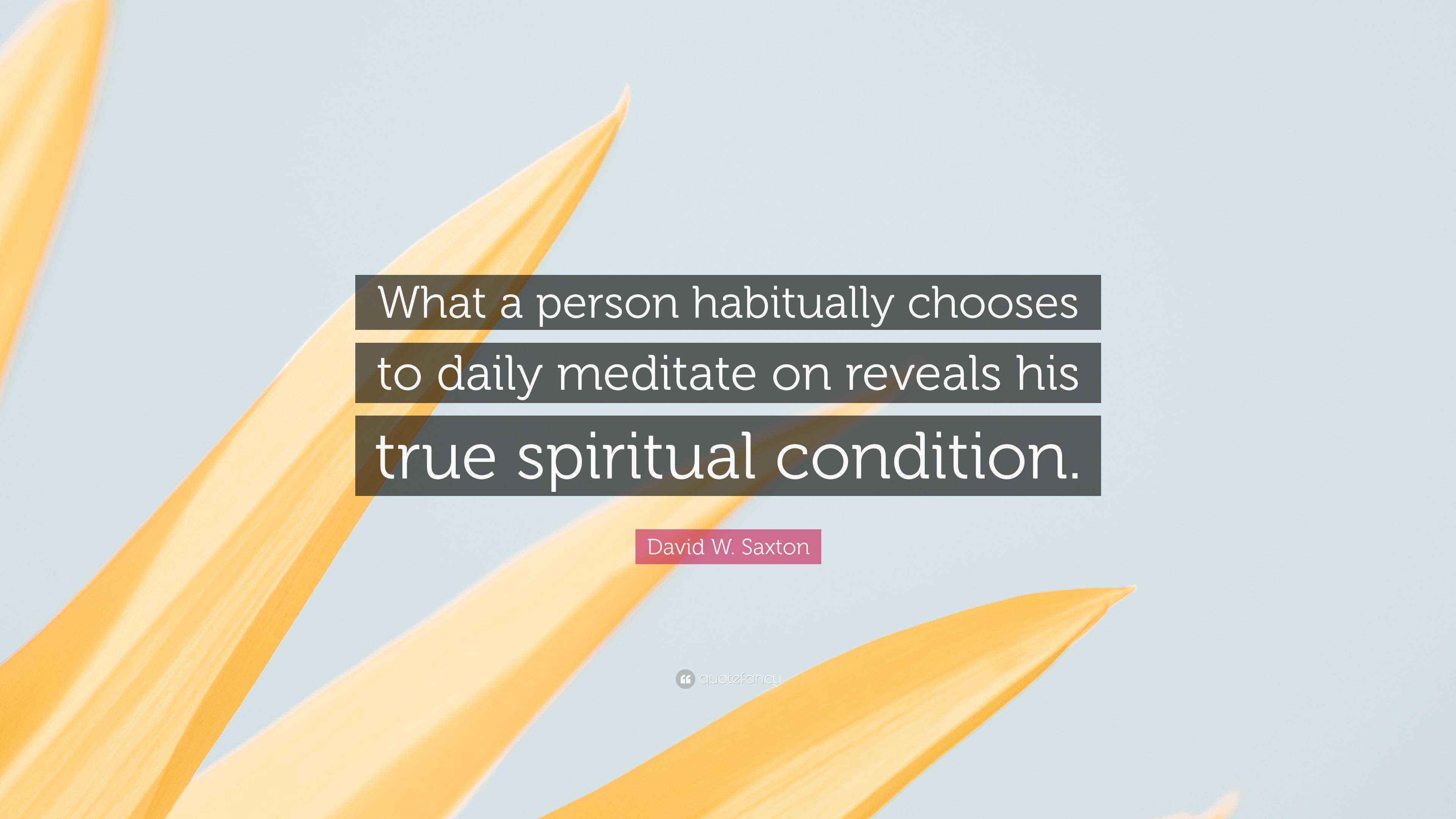 David W. Saxton Quote: “What a person habitually chooses to daily ...