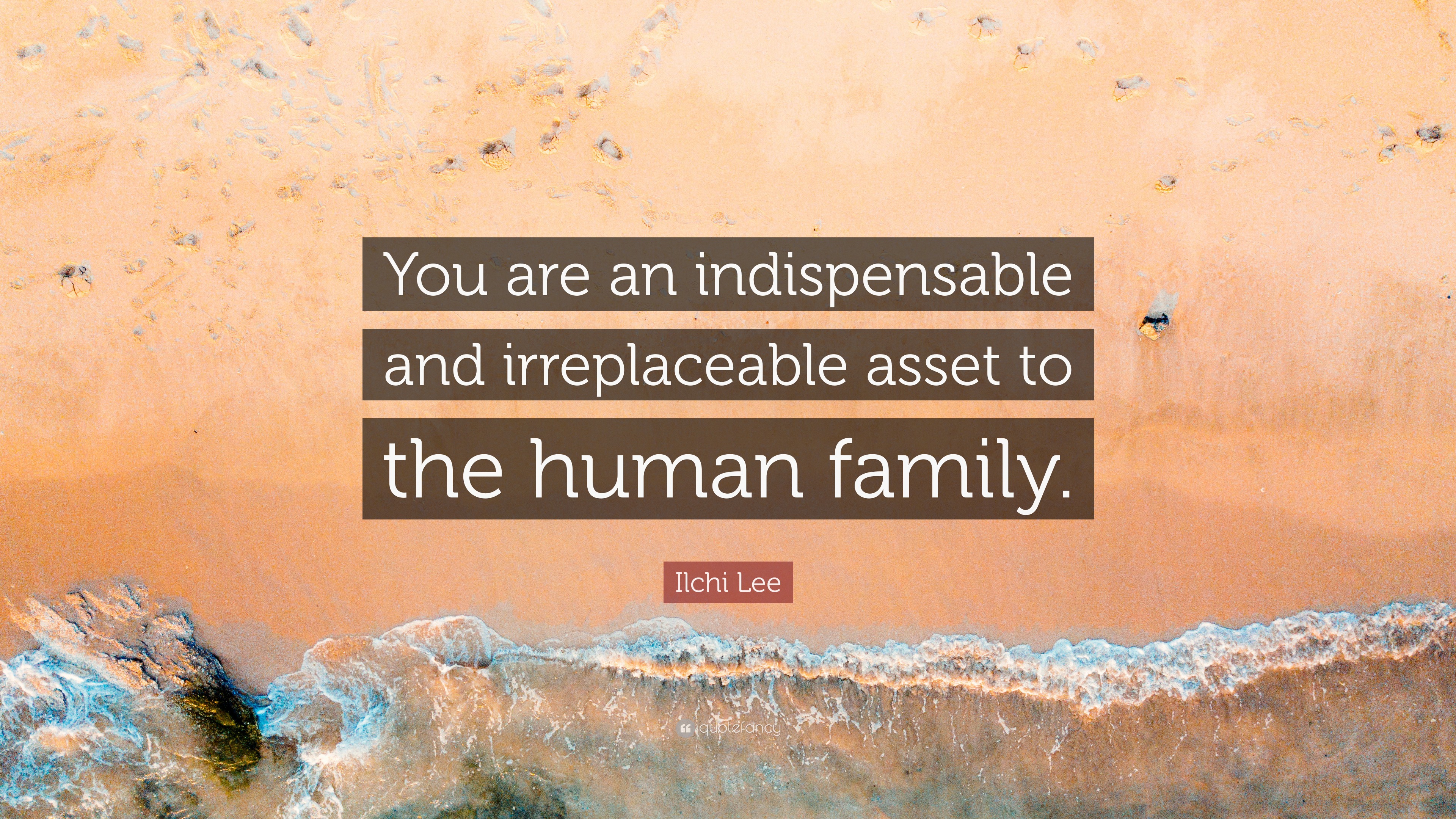 Ilchi Lee Quote: “You are an indispensable and irreplaceable asset to ...