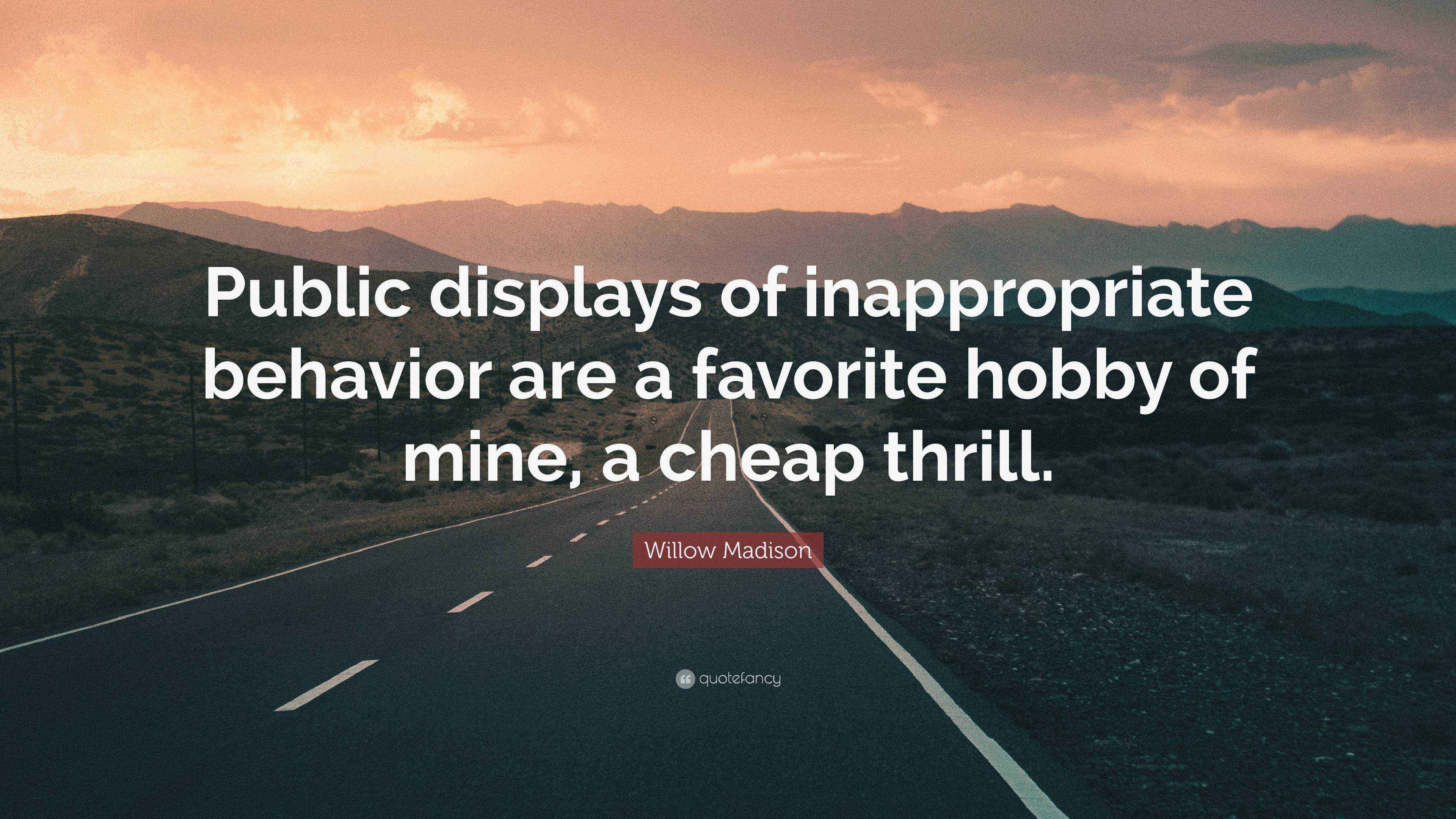 Willow Madison Quote: “Public displays of inappropriate behavior are a ...