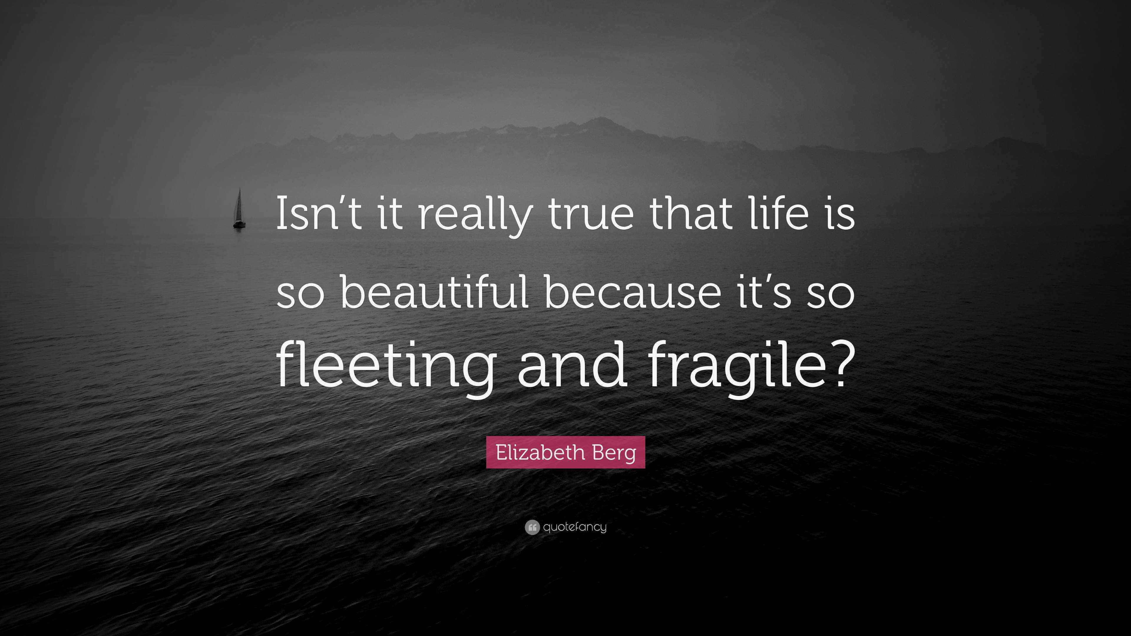 Elizabeth Berg Quote: “Isn’t it really true that life is so beautiful ...