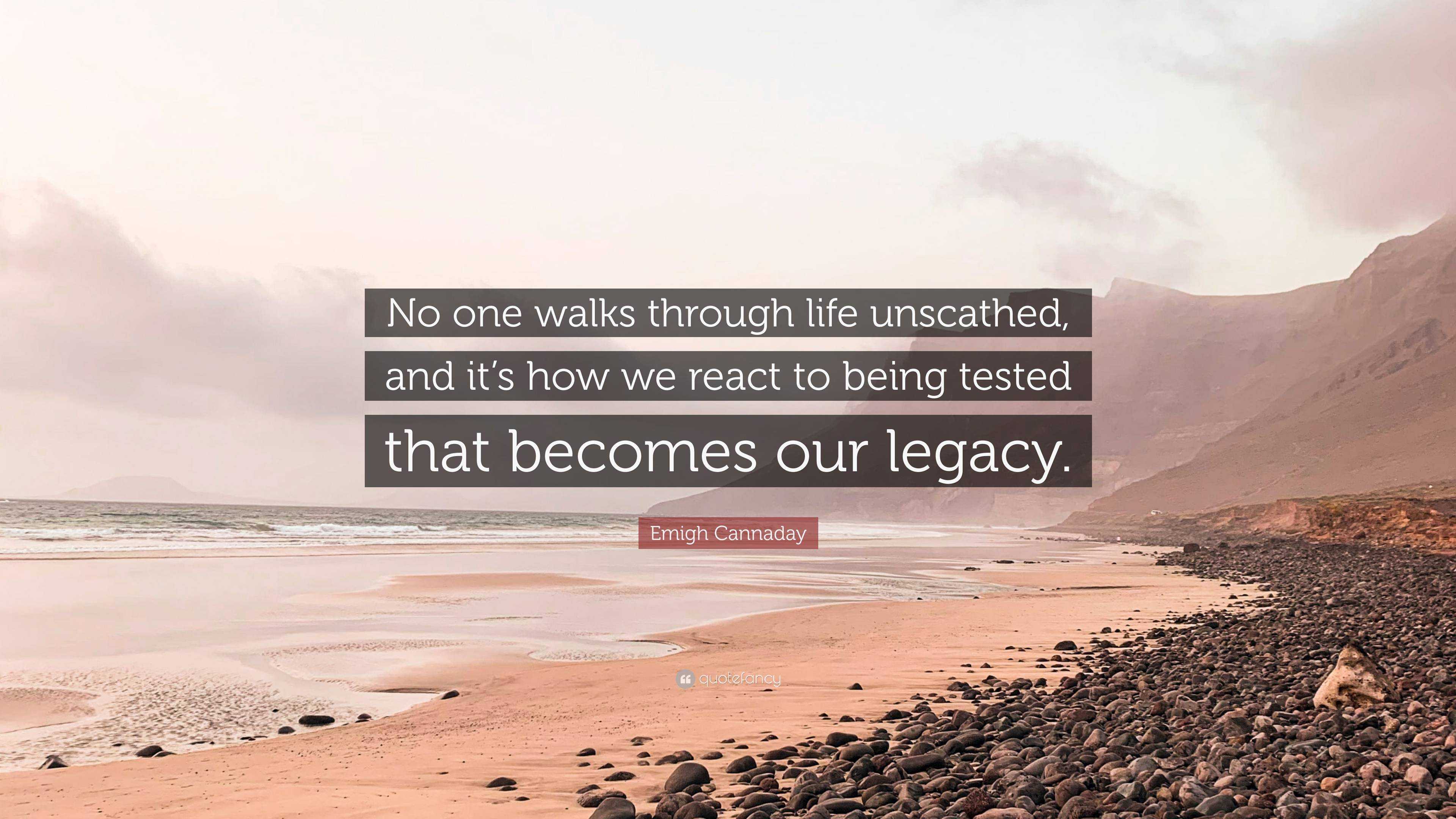 Emigh Cannaday Quote: “No one walks through life unscathed, and it’s ...