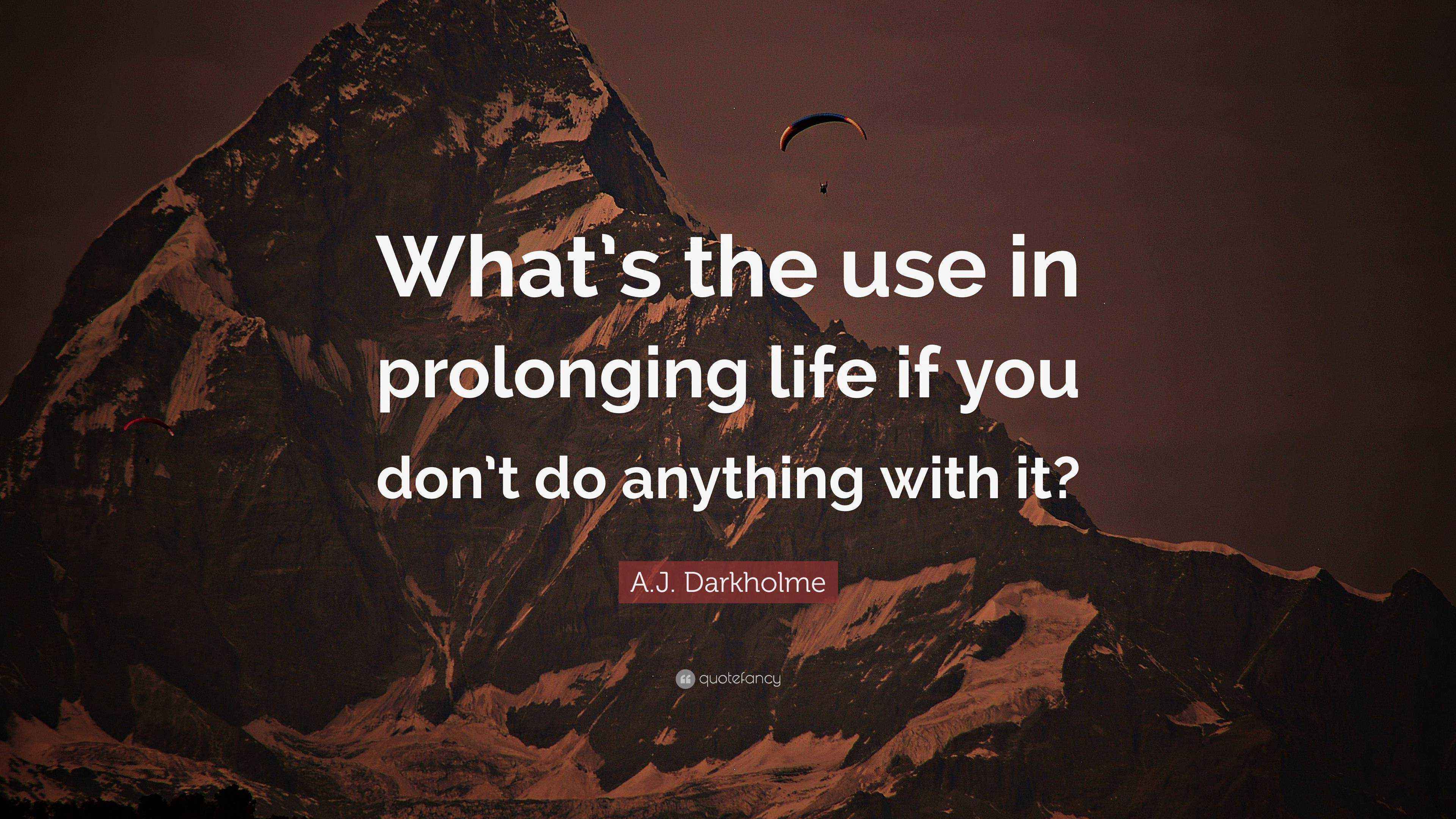 A.J. Darkholme Quote: “What’s the use in prolonging life if you don’t ...