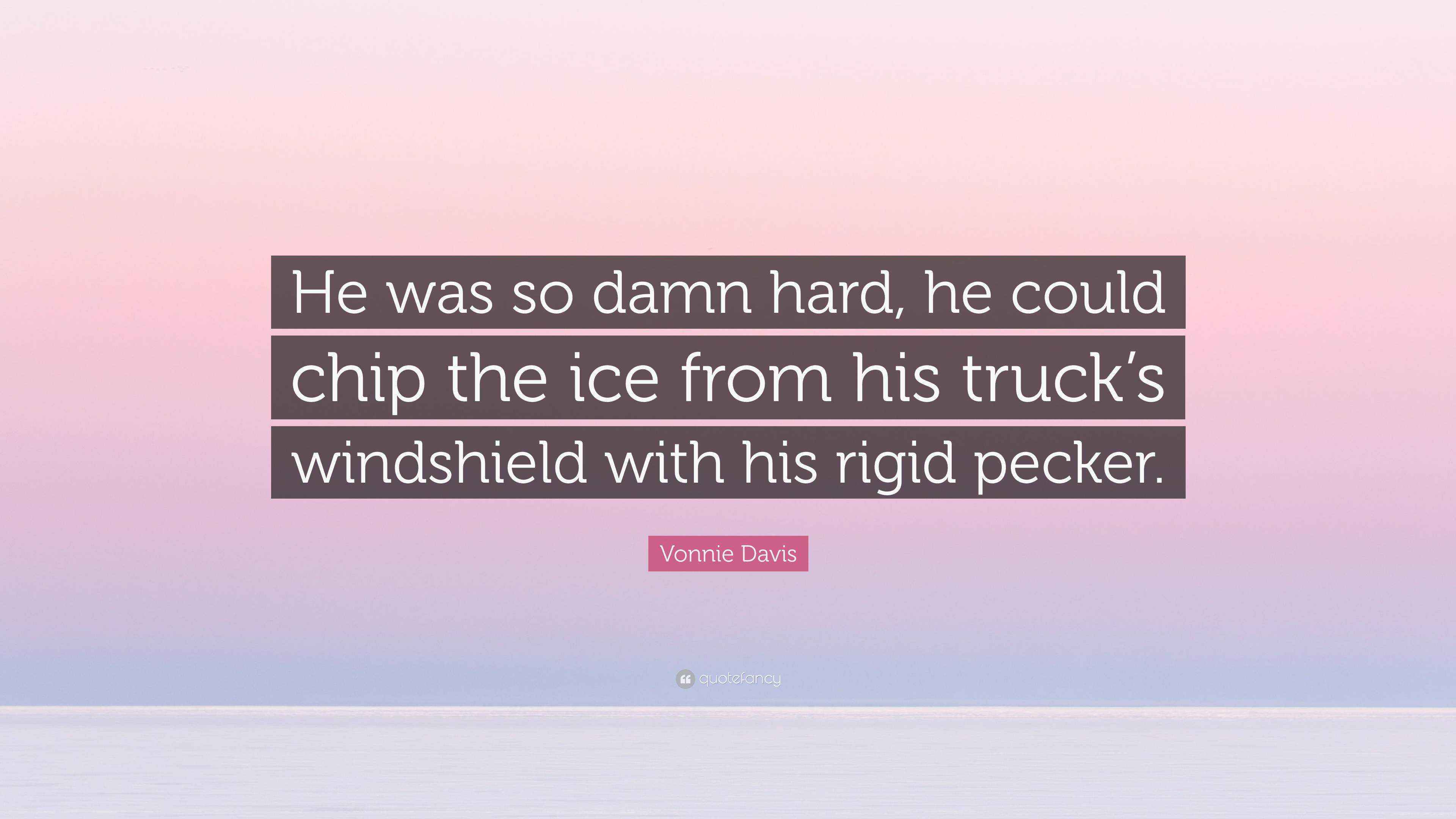 Vonnie Davis Quote: “He was so damn hard, he could chip the ice from ...