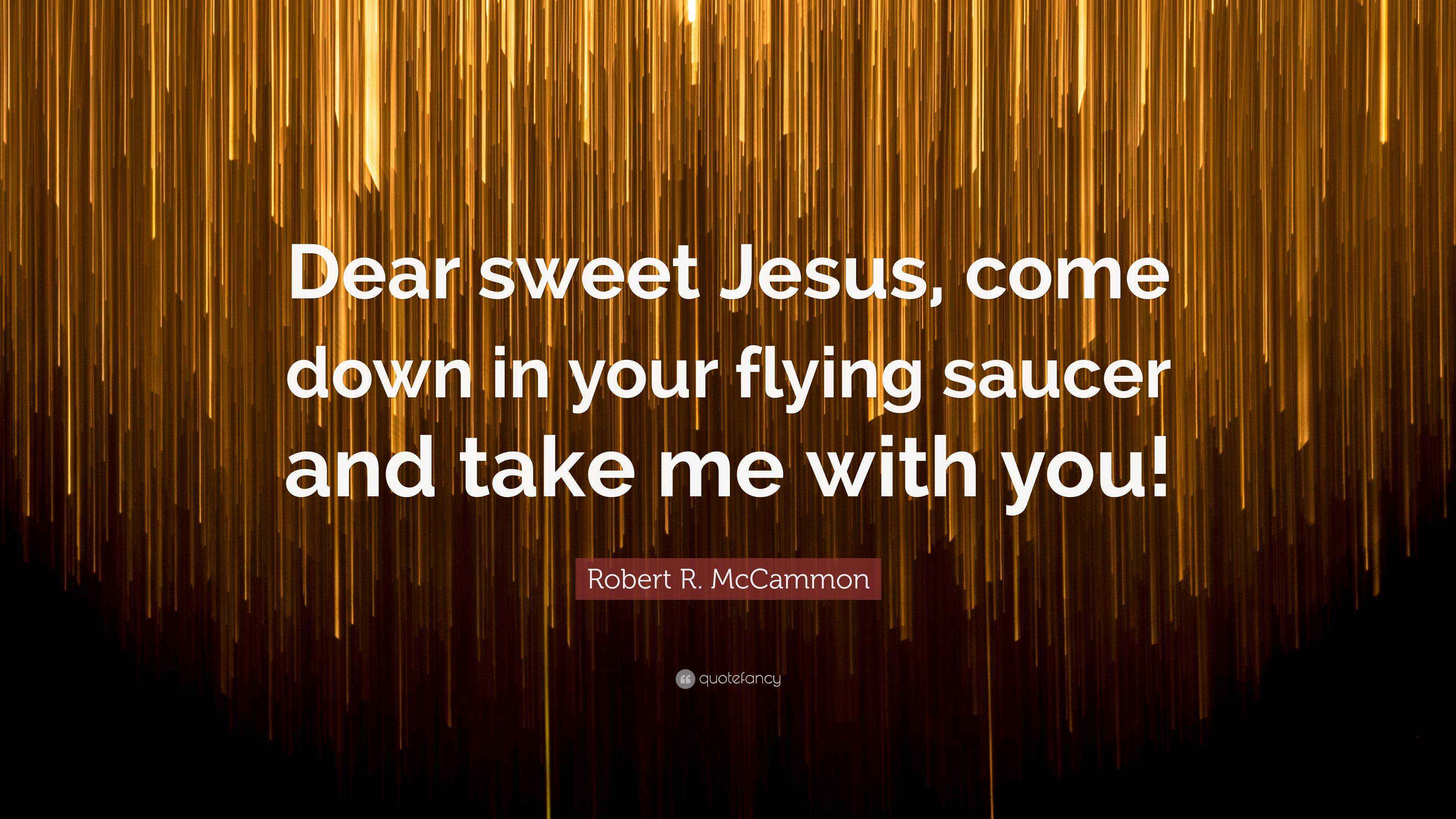 Robert R. McCammon Quote: “Dear sweet Jesus, come down in your flying ...