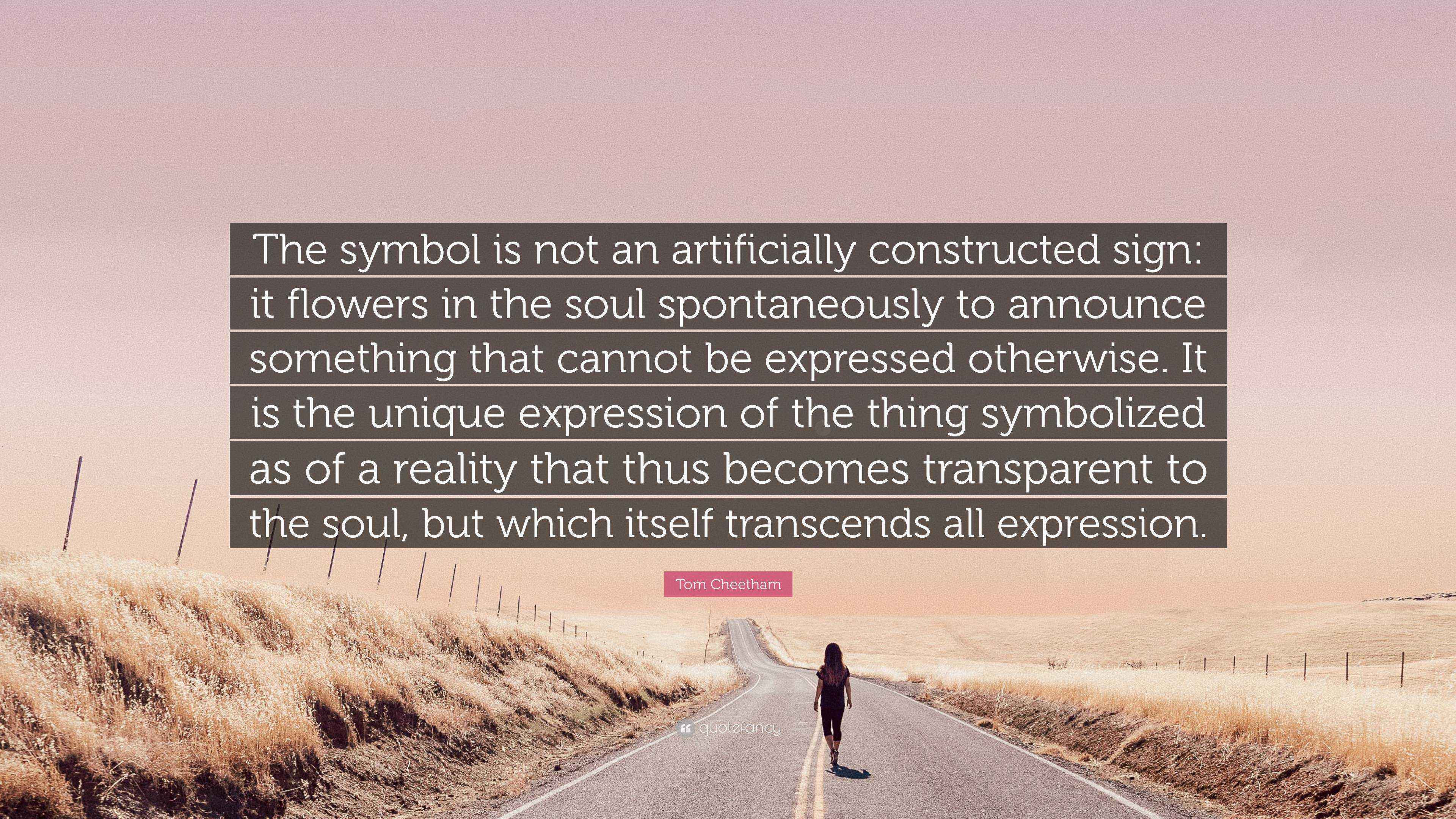 Tom Cheetham Quote: “The symbol is not an artificially constructed sign ...