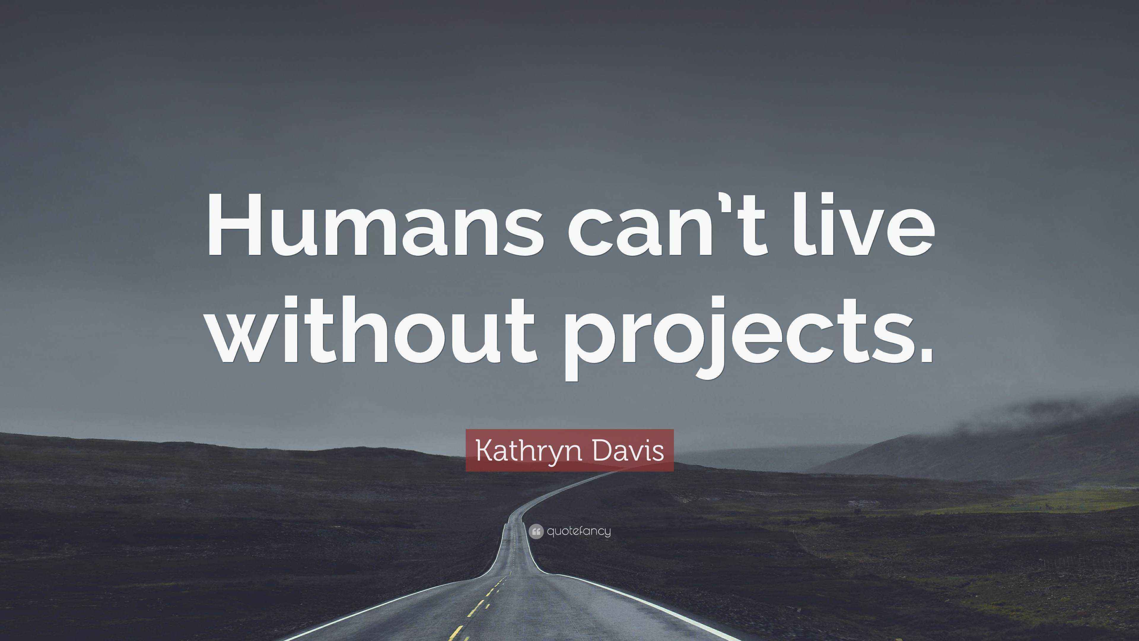 Kathryn Davis Quote: “Humans can’t live without projects.”