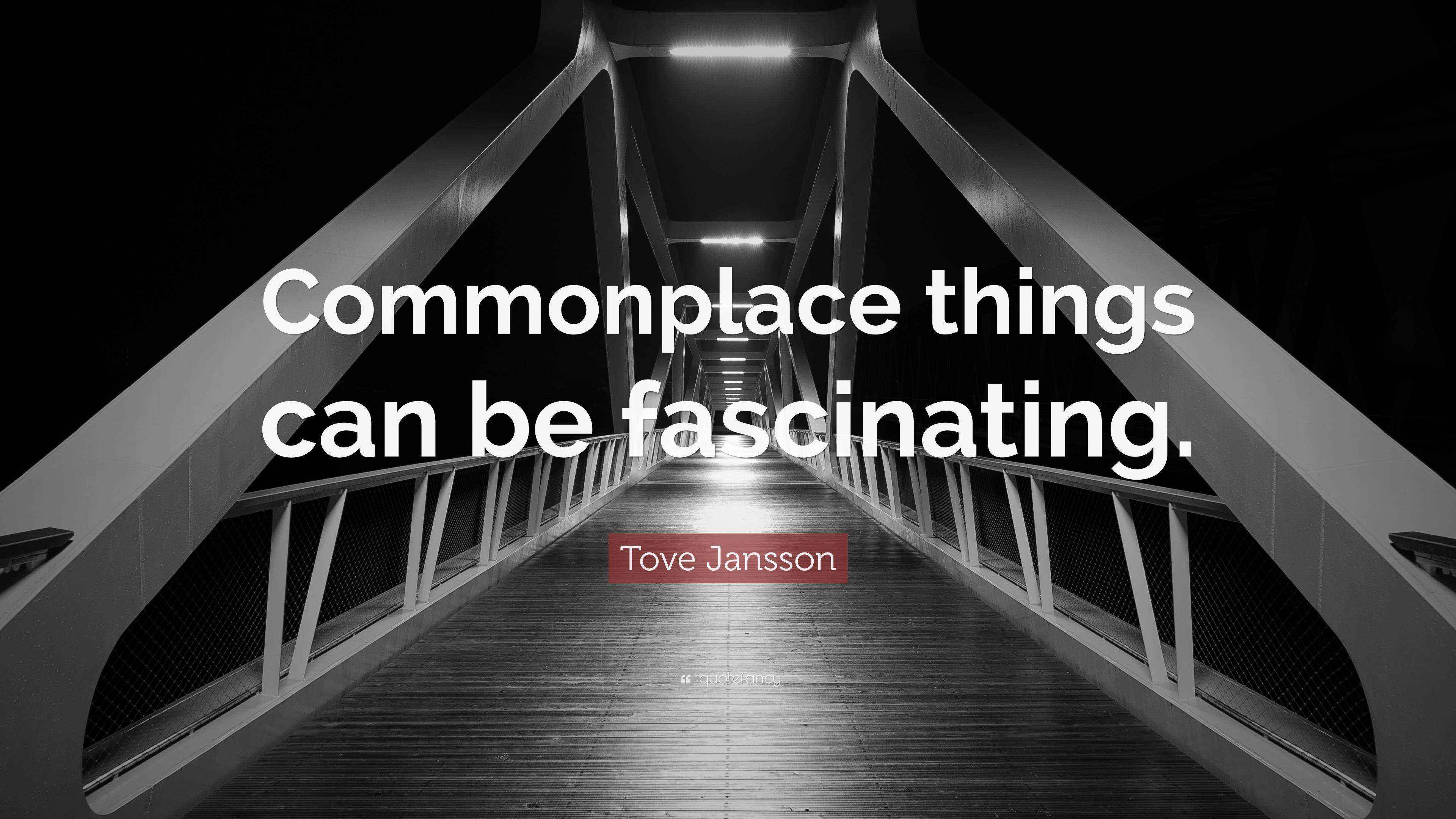 Tove Jansson Quote: “Commonplace things can be fascinating.”
