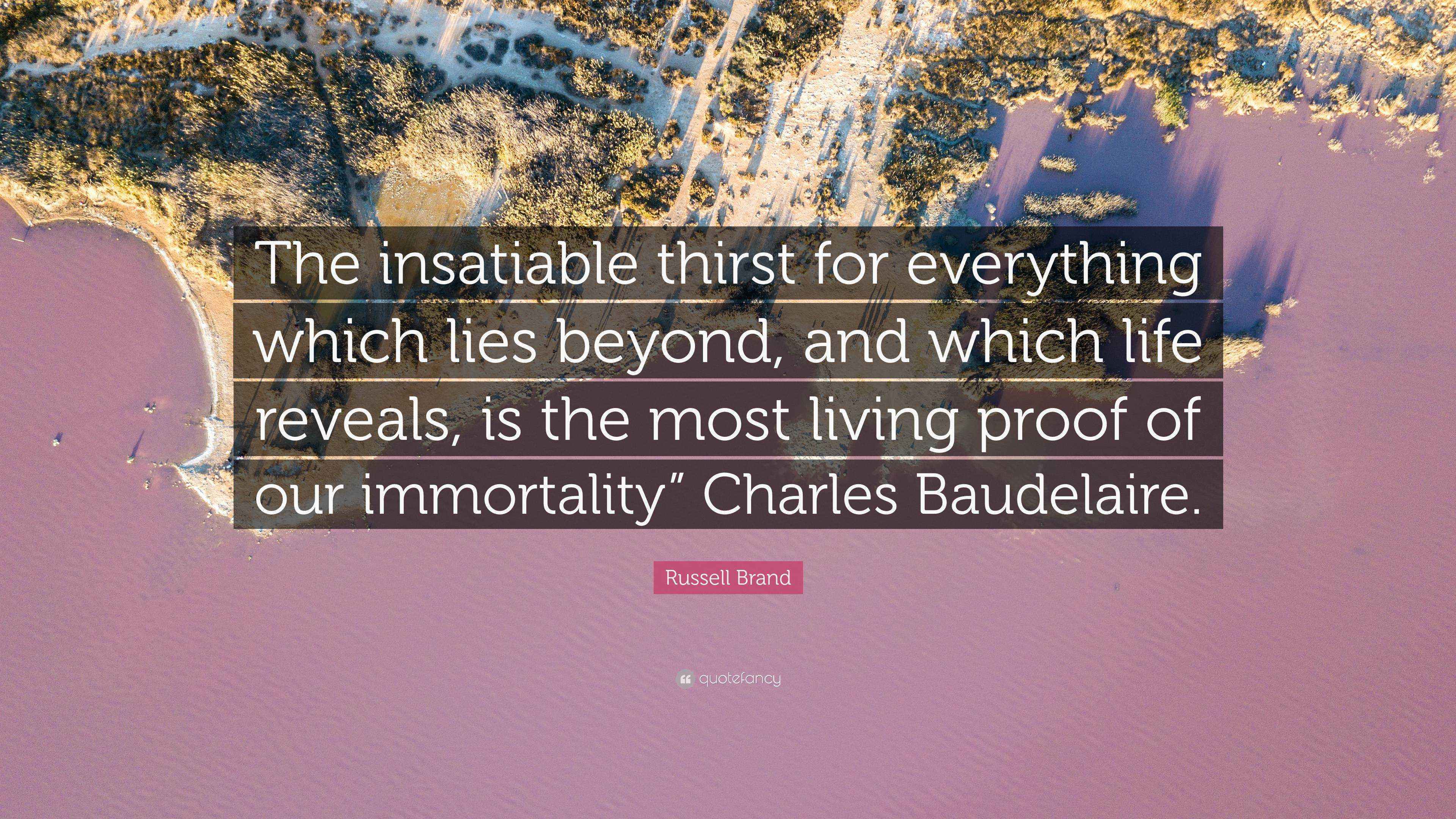 Russell Brand Quote: “The insatiable thirst for everything which lies ...
