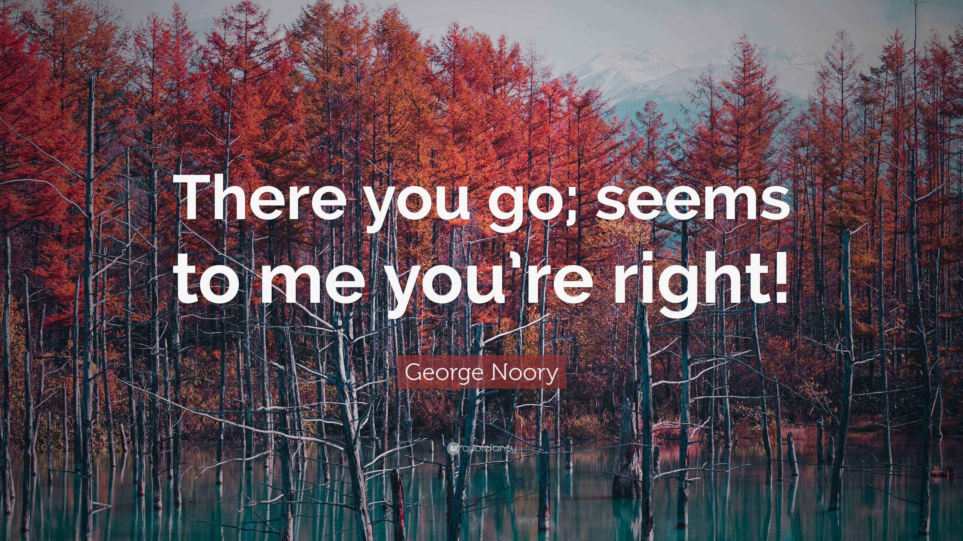 George Noory Quote: “There you go; seems to me you’re right!”