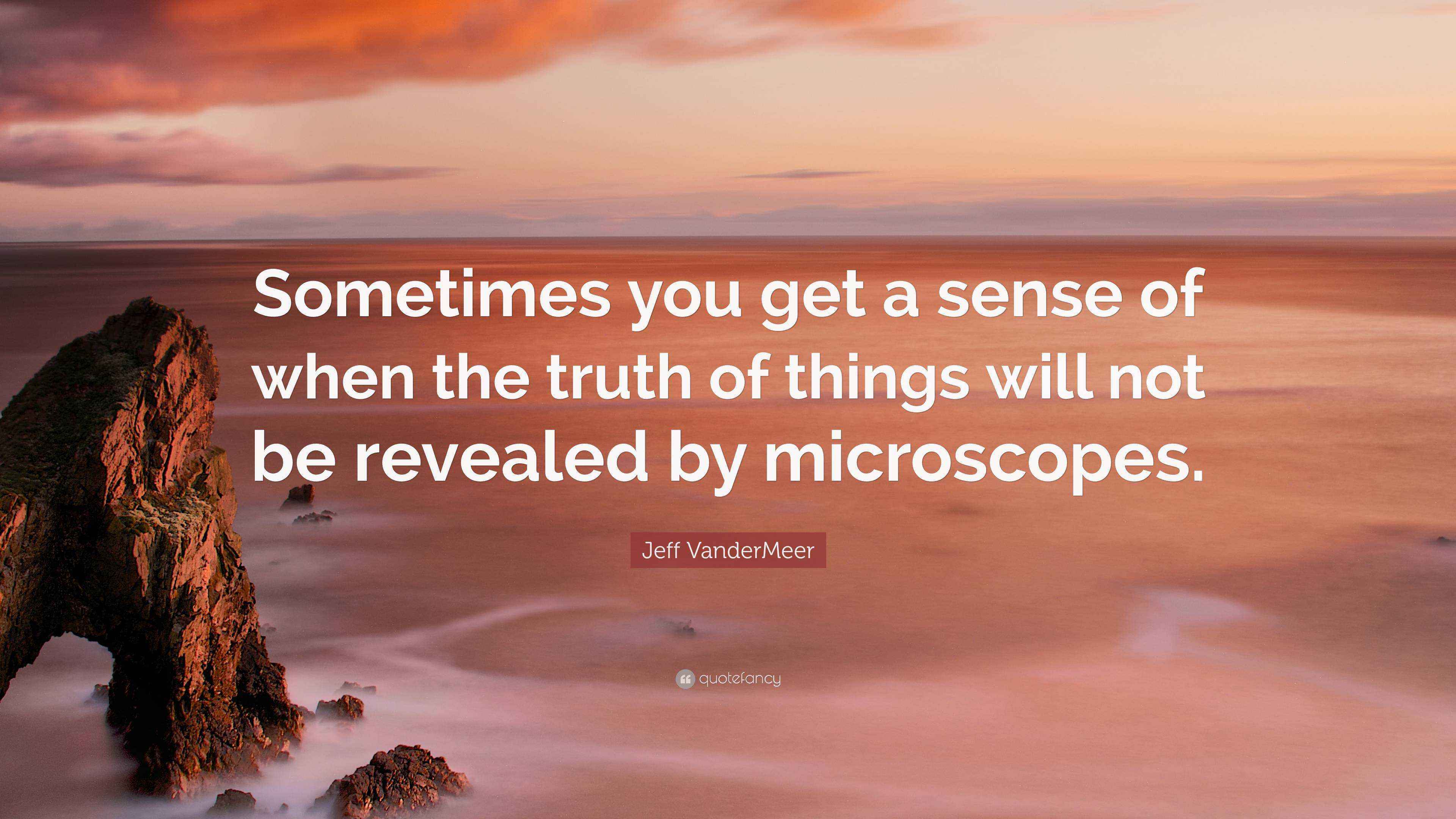 Jeff VanderMeer Quote: “Sometimes you get a sense of when the truth of ...