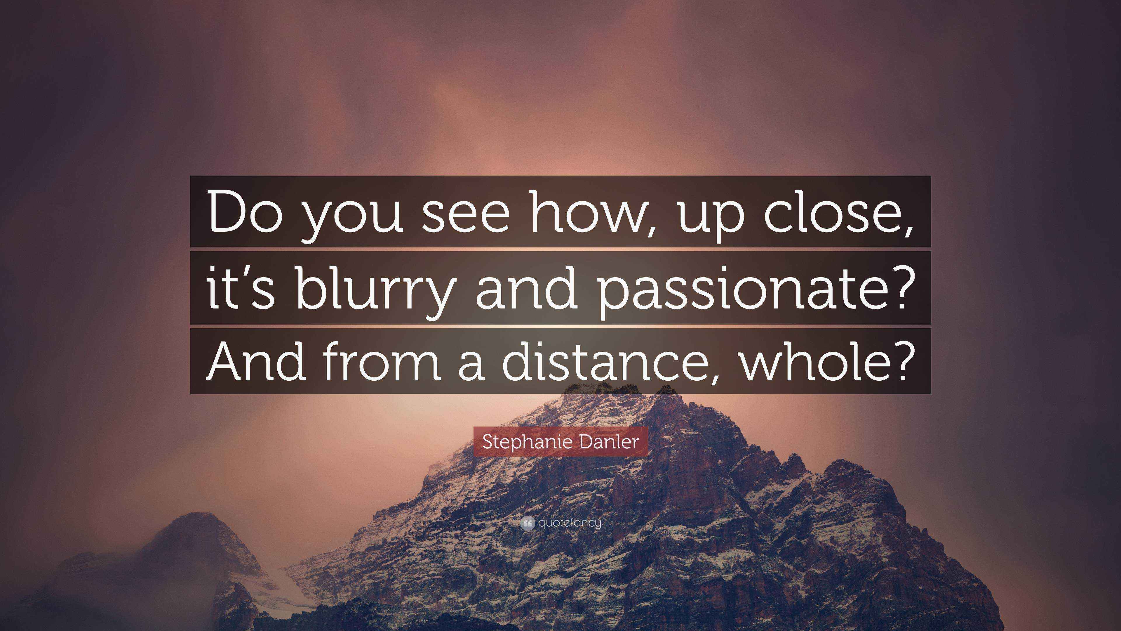 Stephanie Danler Quote: “Do you see how, up close, it’s blurry and ...