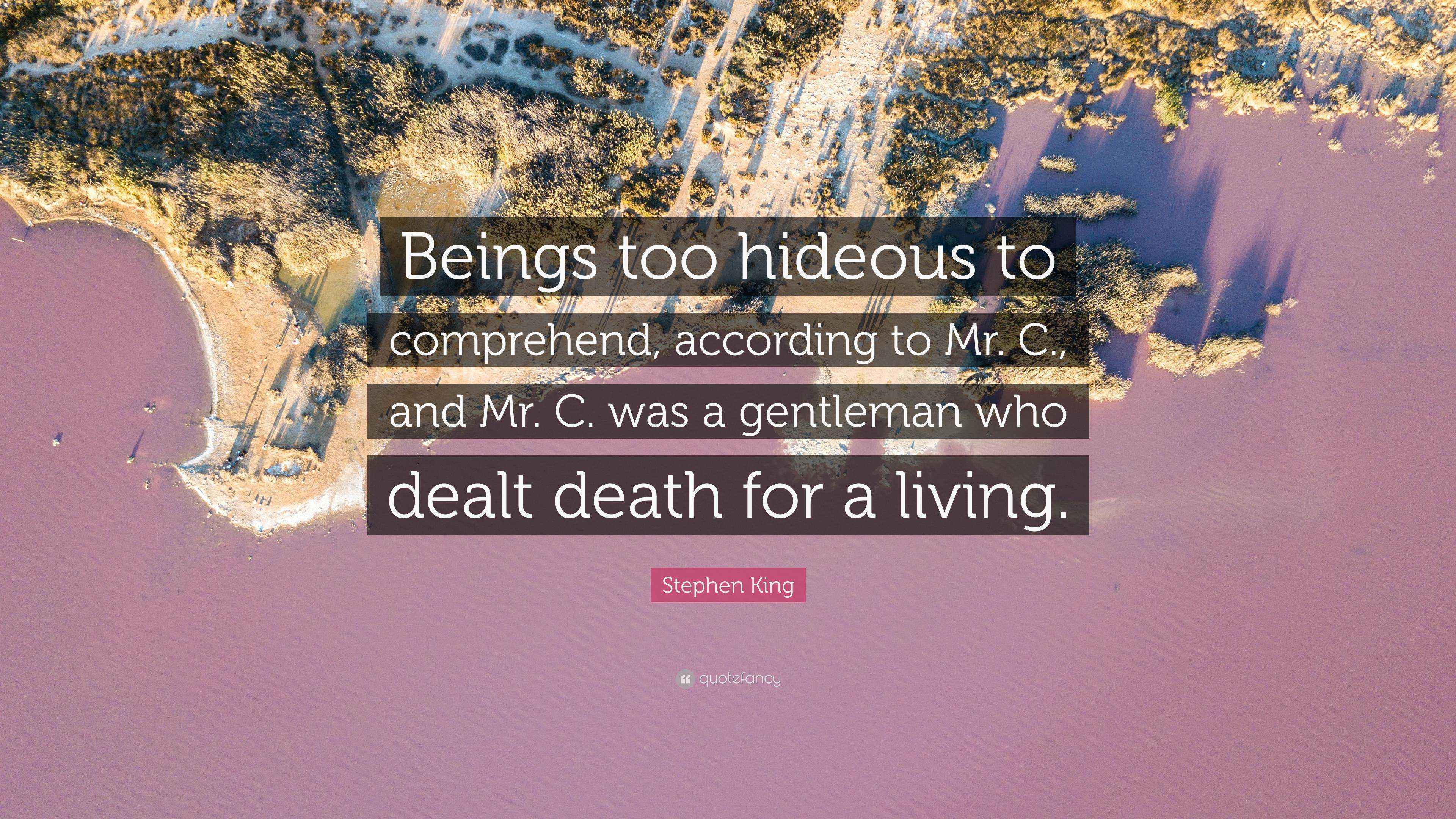 Stephen King Quote: “Beings too hideous to comprehend, according to Mr ...