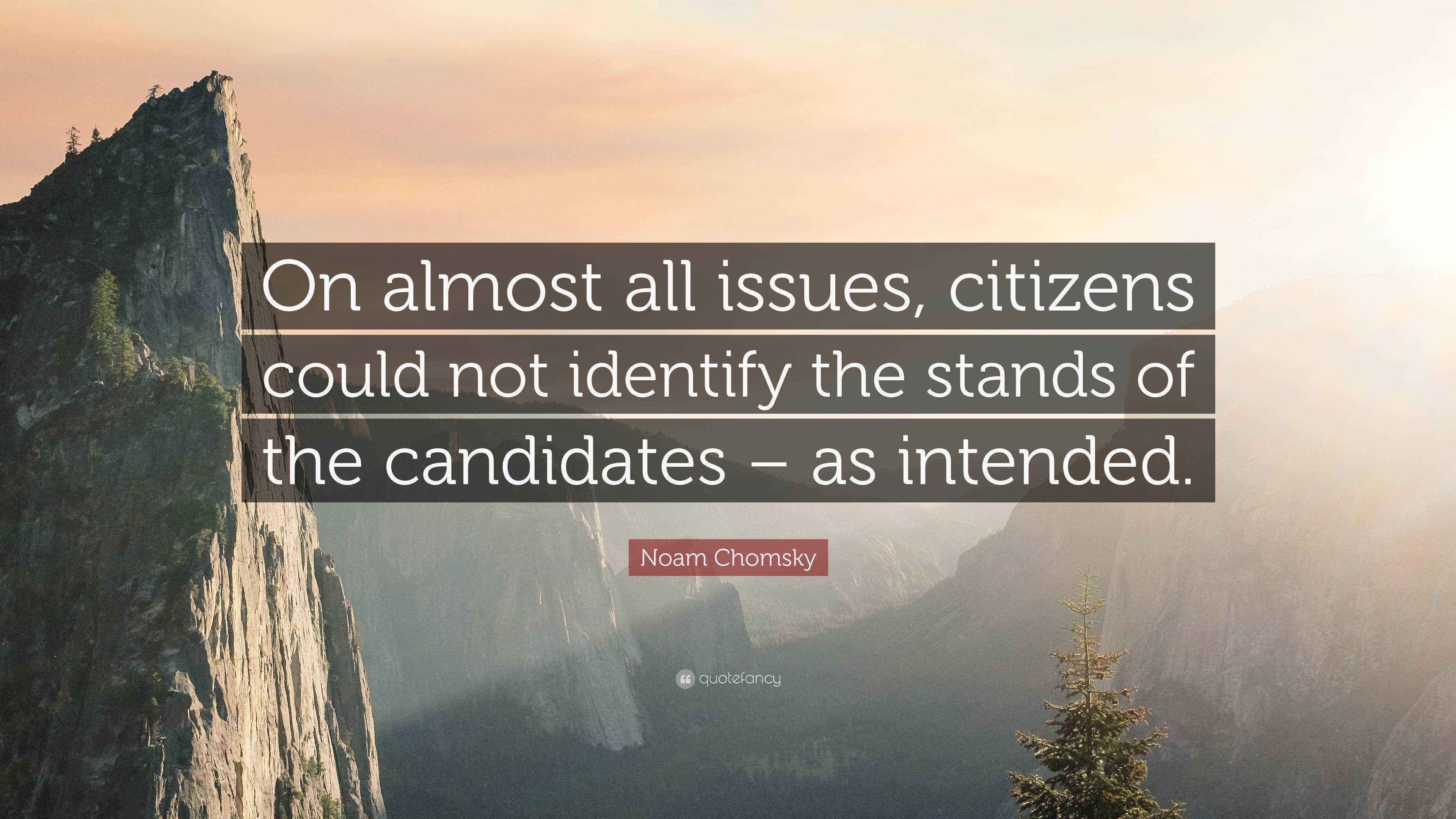 Noam Chomsky Quote: “On almost all issues, citizens could not identify ...